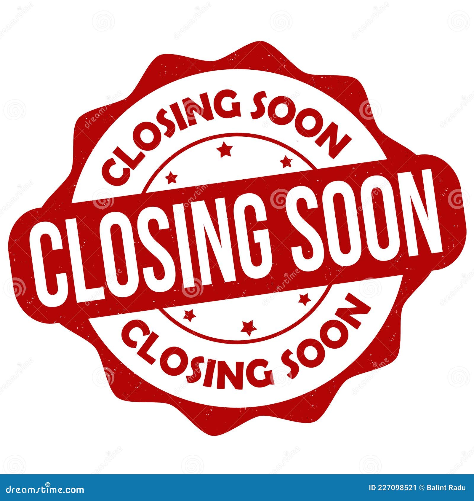 Closing Soon Label or Stamp Stock Vector - Illustration of hurry ...