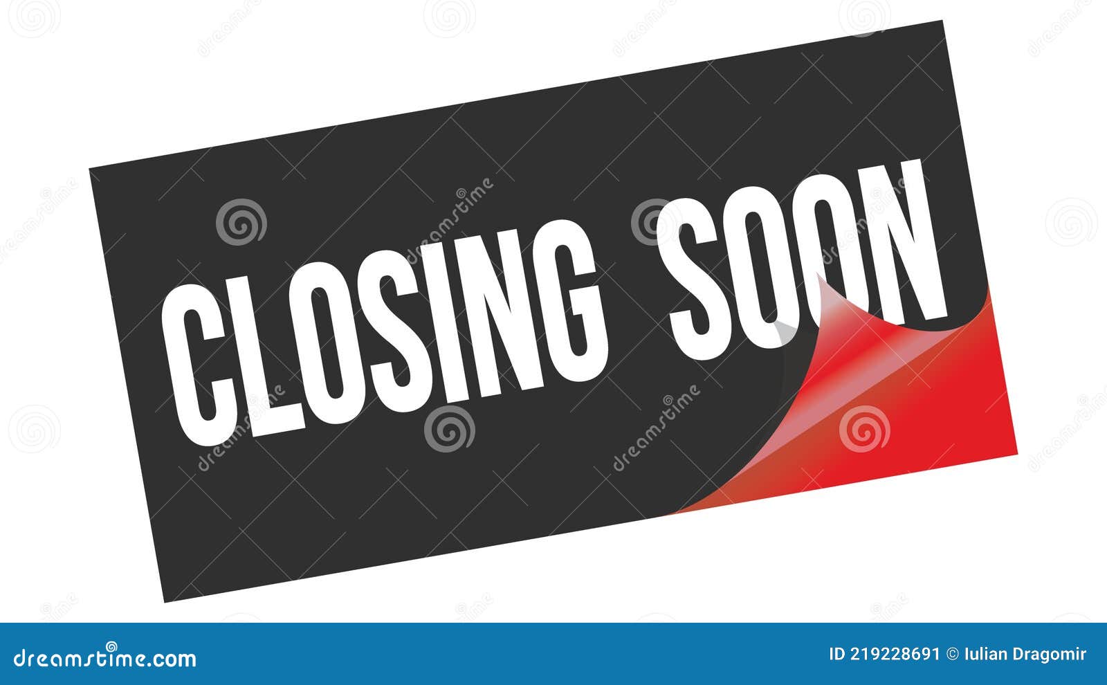 CLOSING SOON Text on Black Red Sticker Stamp Stock Illustration ...