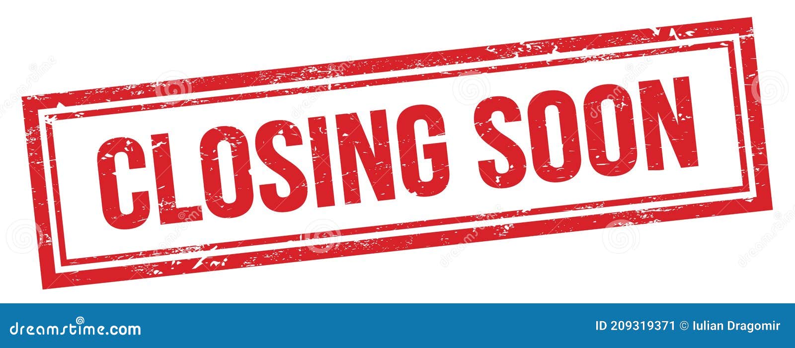 CLOSING SOON Text on Red Grungy Vintage Stamp Stock Illustration ...