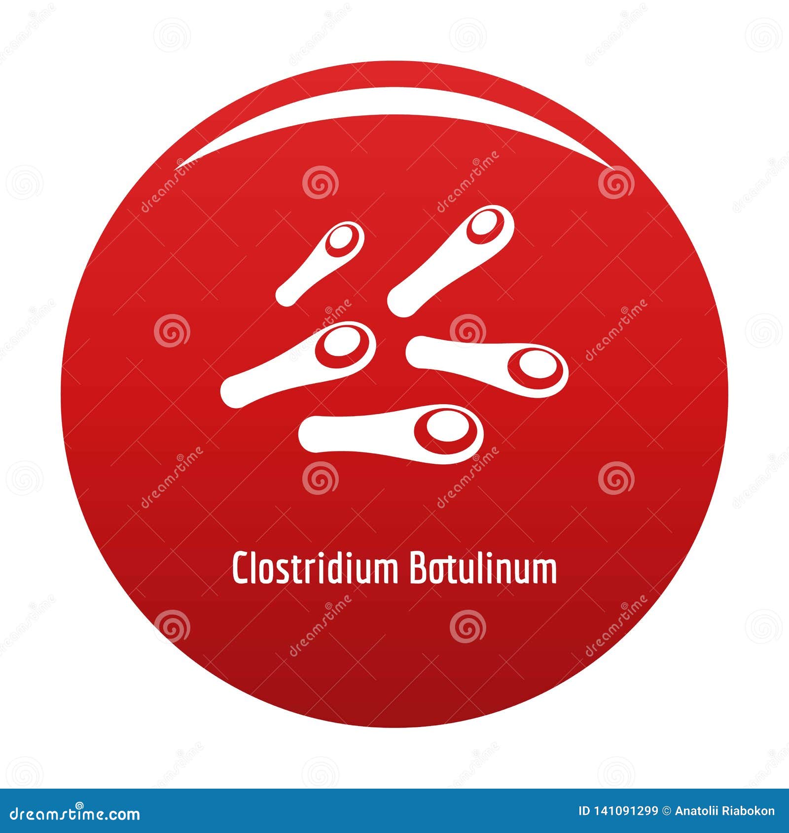 Clostridium Botulinum Icon Vector Red Stock Vector - Illustration of ...
