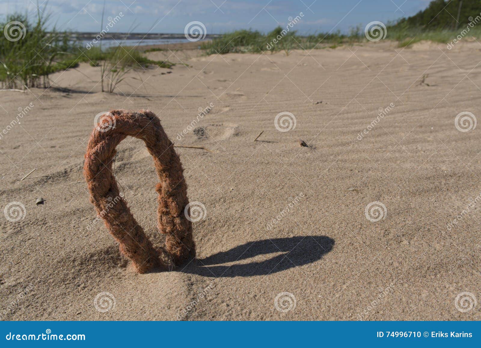 Closu-up of Loop of Rope on Beach Stock Photo - Image of coastline ...
