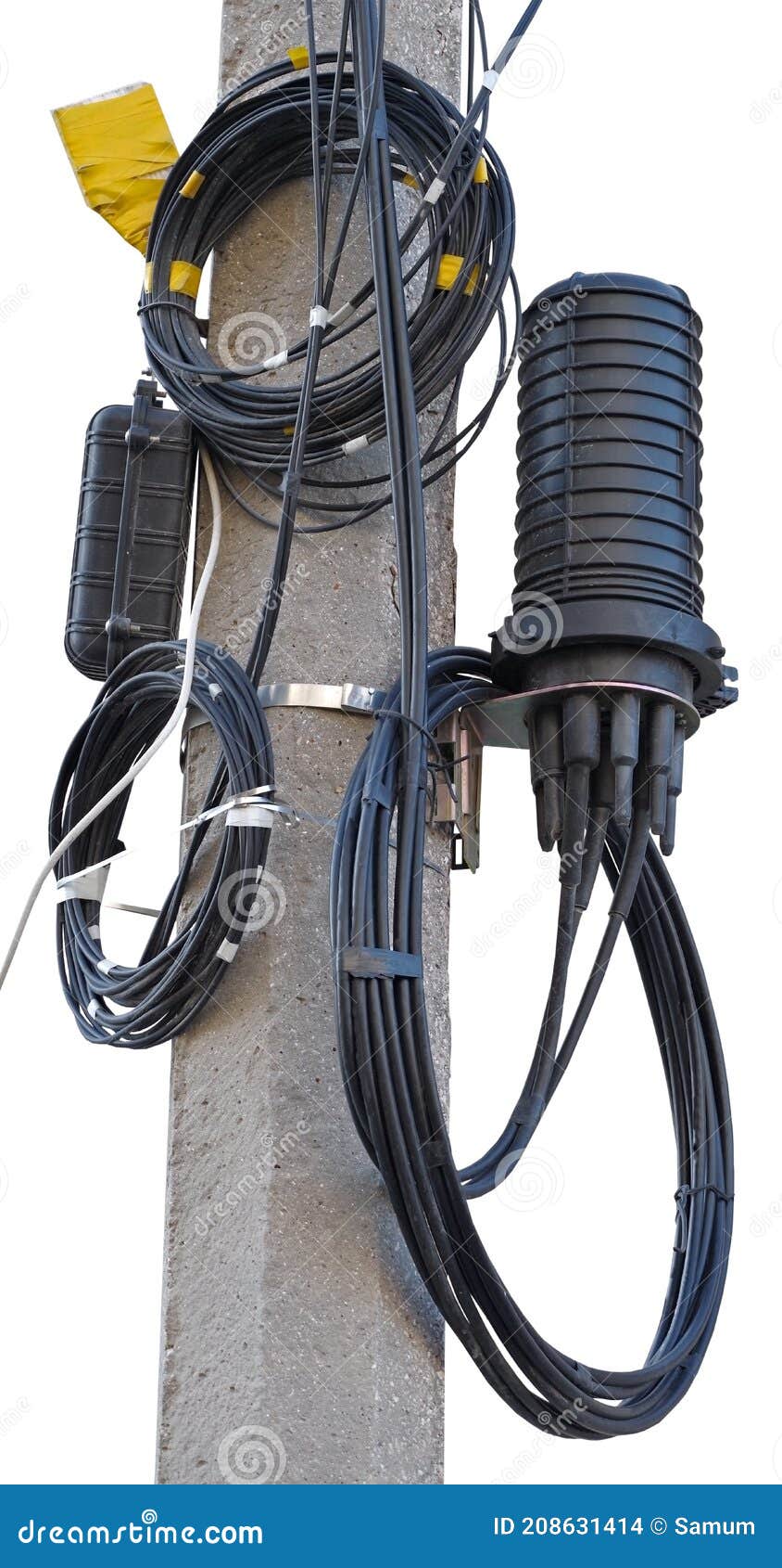 Closure Optical Fiber on White Stock Photo - Image of connect, optical ...