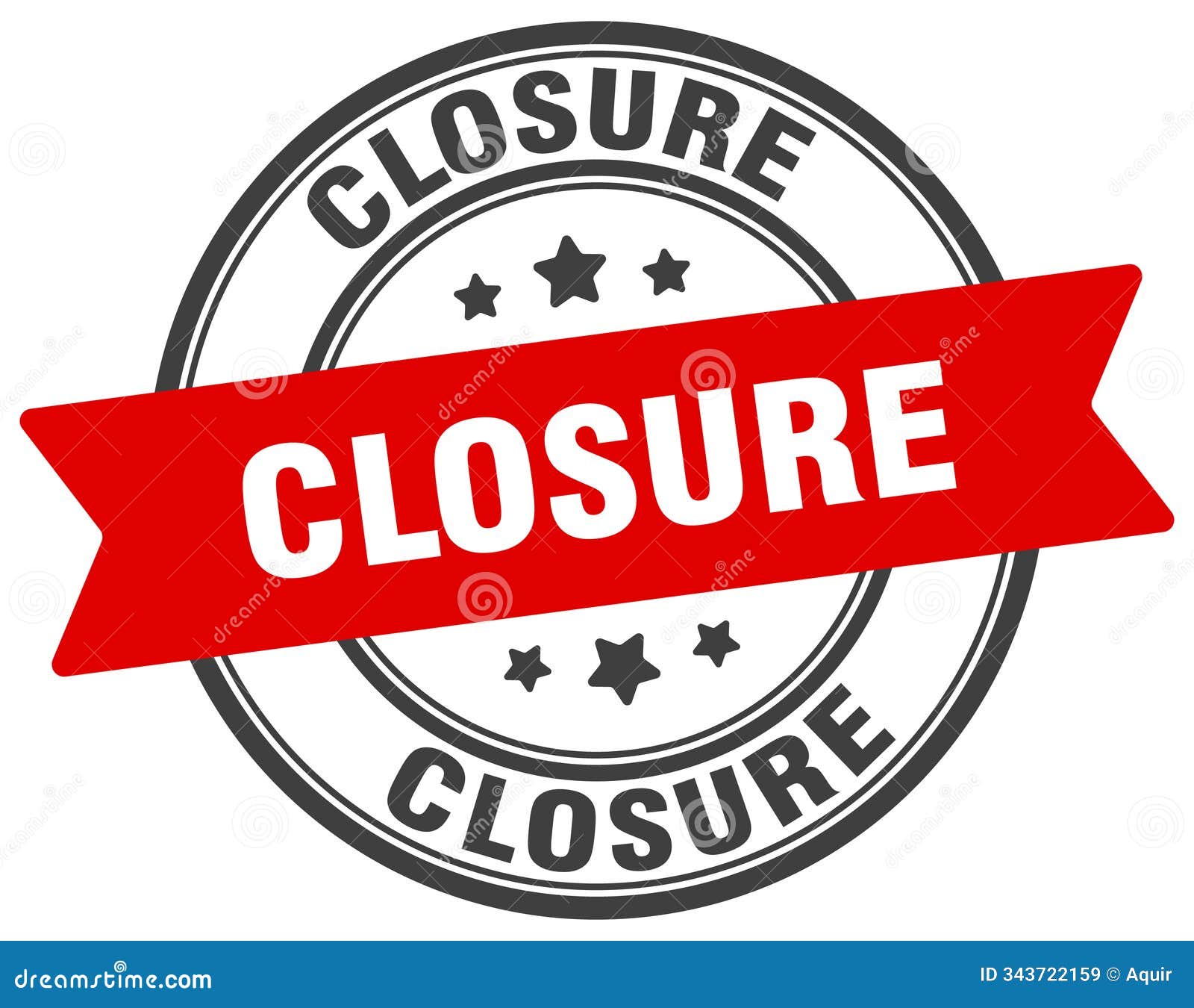 Closure Stamp. Closure Rectangular Stamp On White Background Cartoon ...