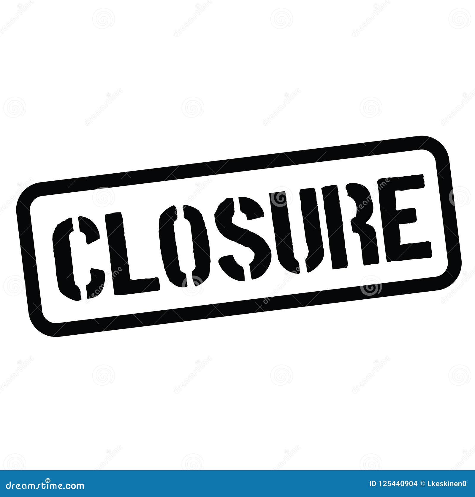 Closure stamp on white stock vector. Illustration of symbol - 125440904