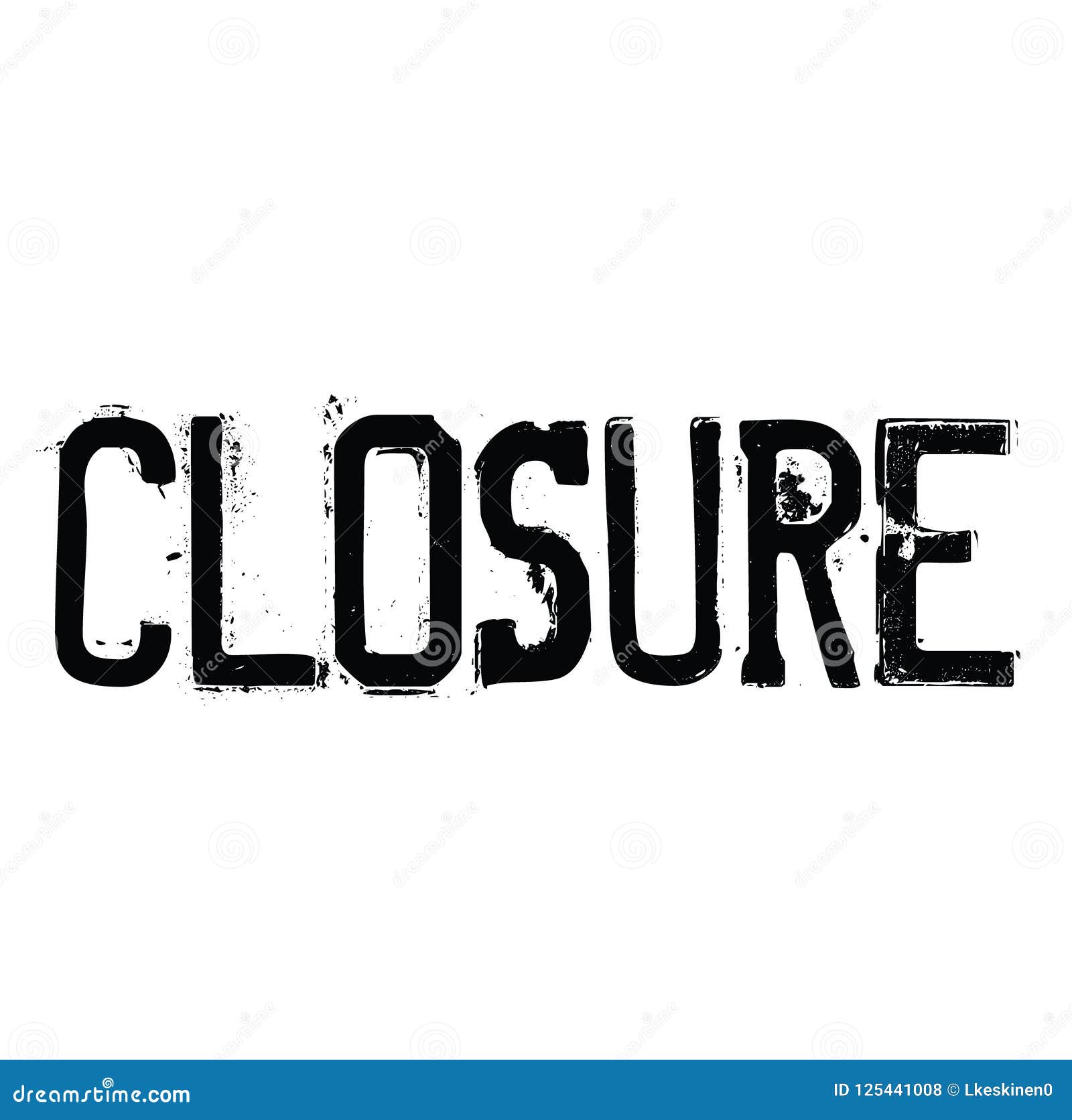 Closure stamp on white stock vector. Illustration of rubber - 125441008