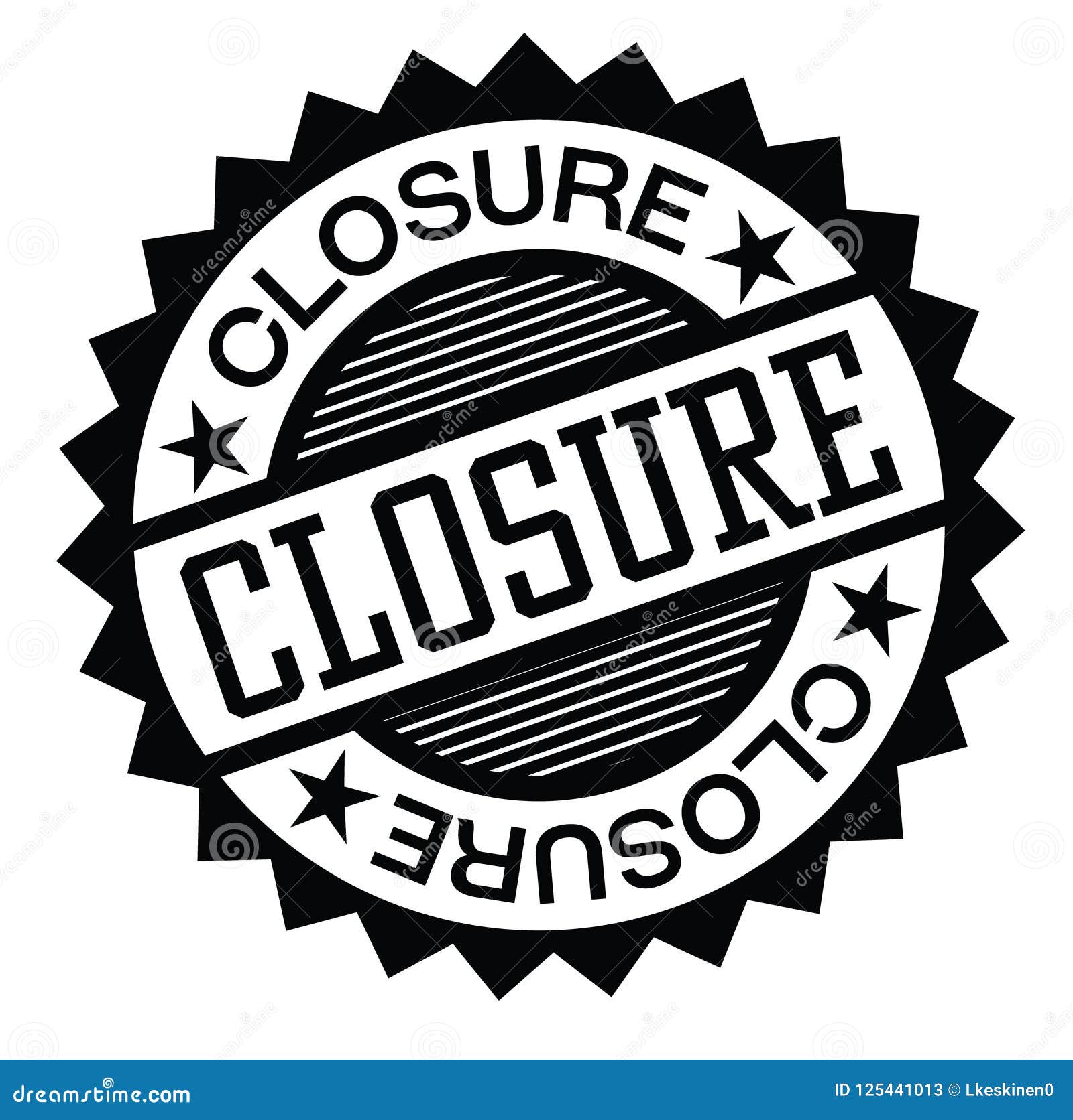 Closure stamp on white stock vector. Illustration of notice - 125441013