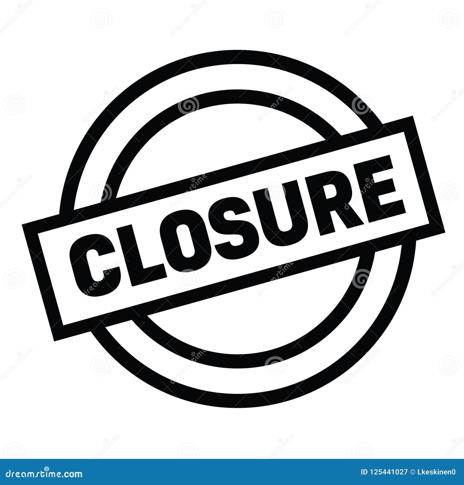 Closure stamp on white stock vector. Illustration of vector - 125441027