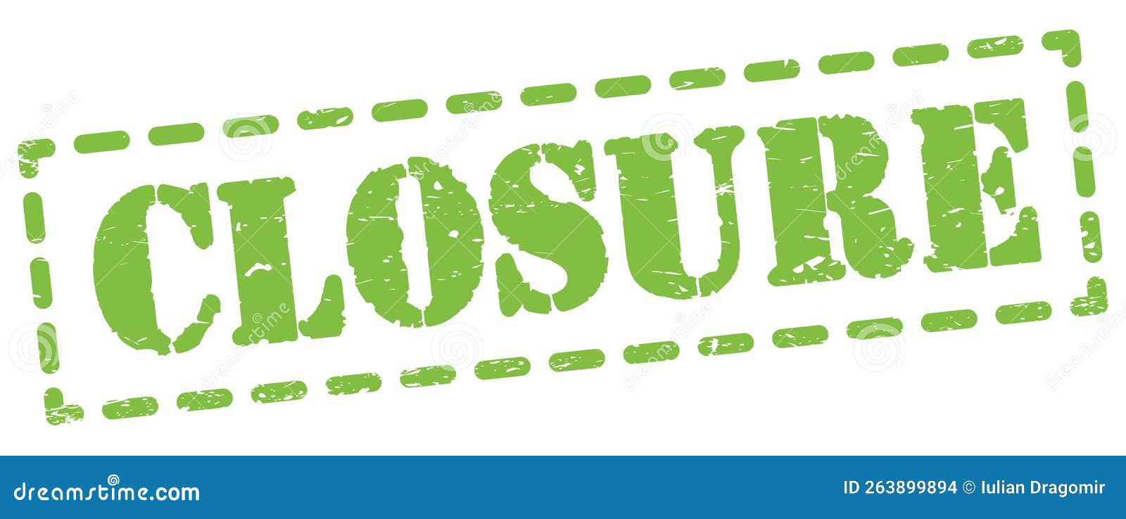 CLOSURE Text Written on Green Stamp Sign Stock Illustration ...