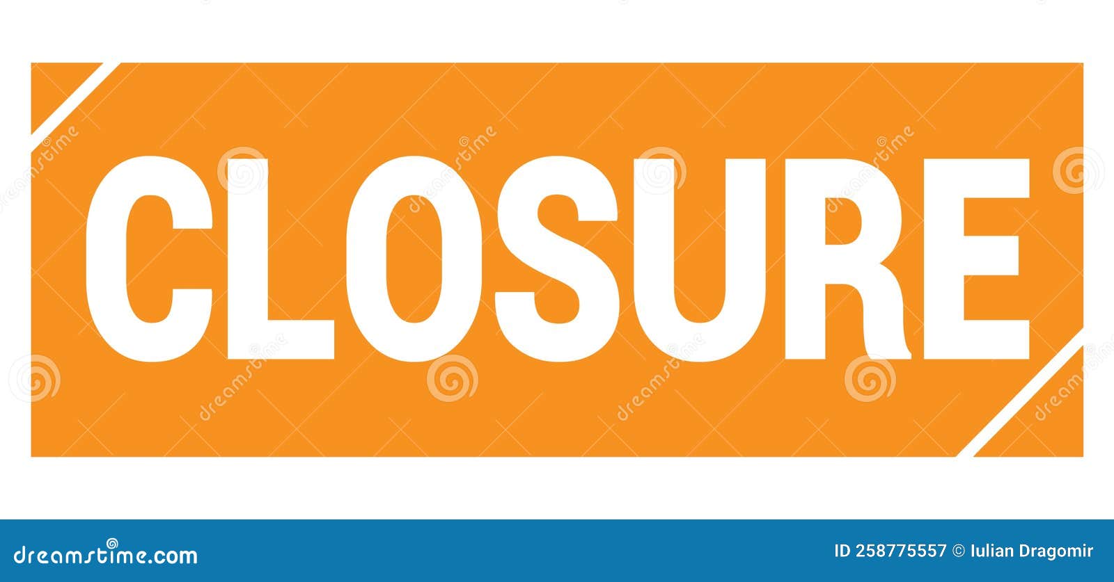 CLOSURE Text Written on Orange Stamp Sign Stock Illustration ...