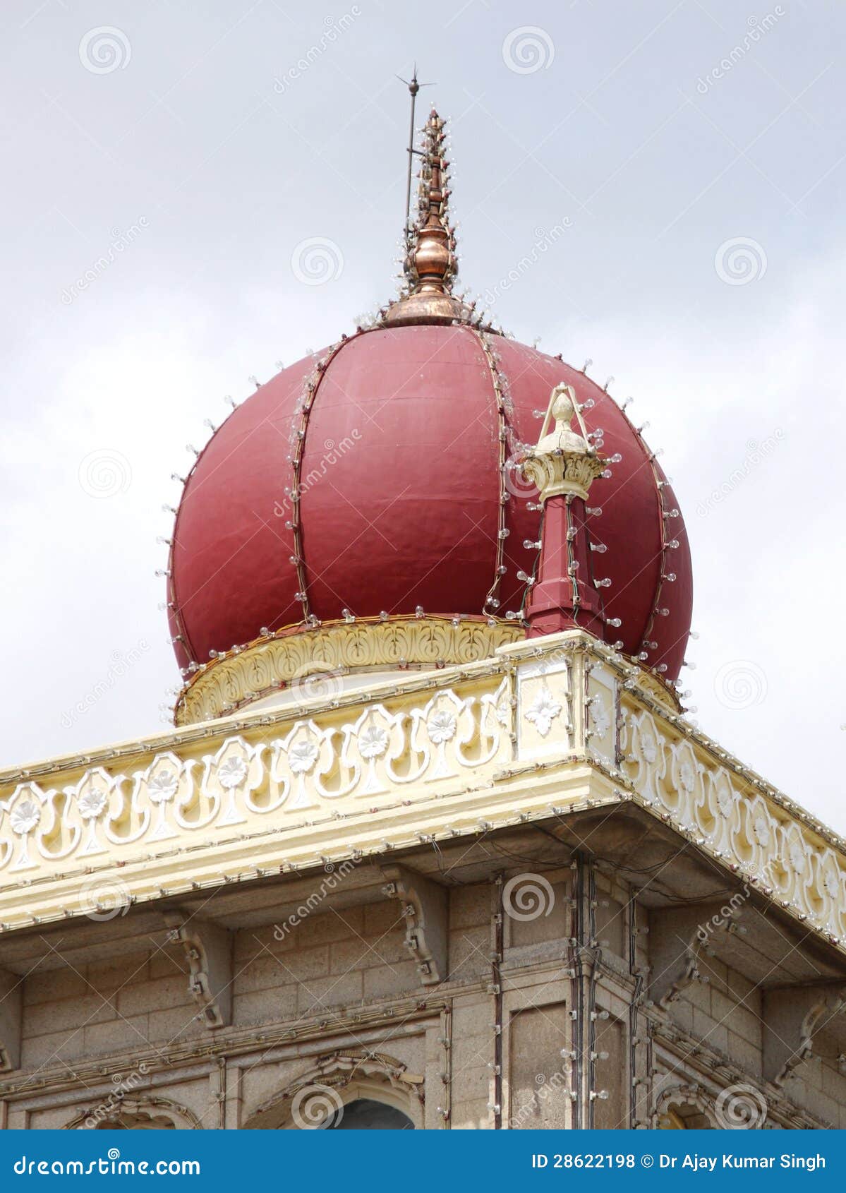 Closure View of Pink Marble Domes of Mysore Palace Stock Photo - Image ...