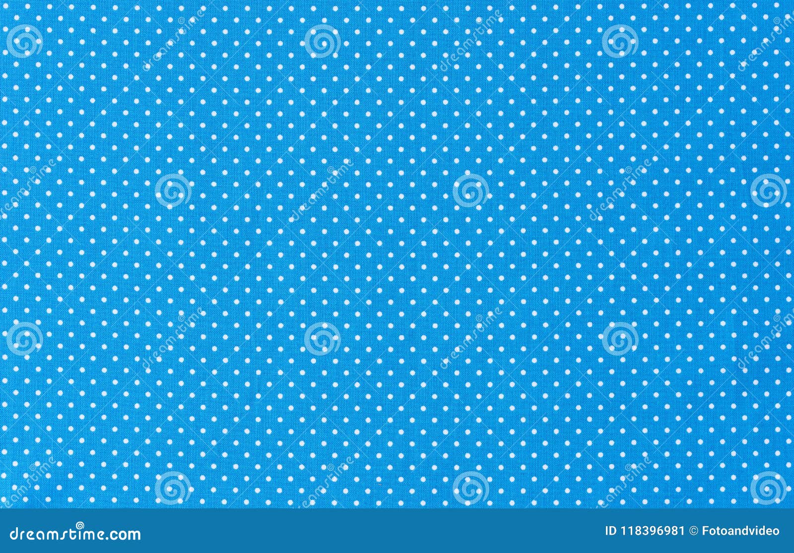 Light Blue Fabric Background Texture with Polka Dots Pattern Stock ...