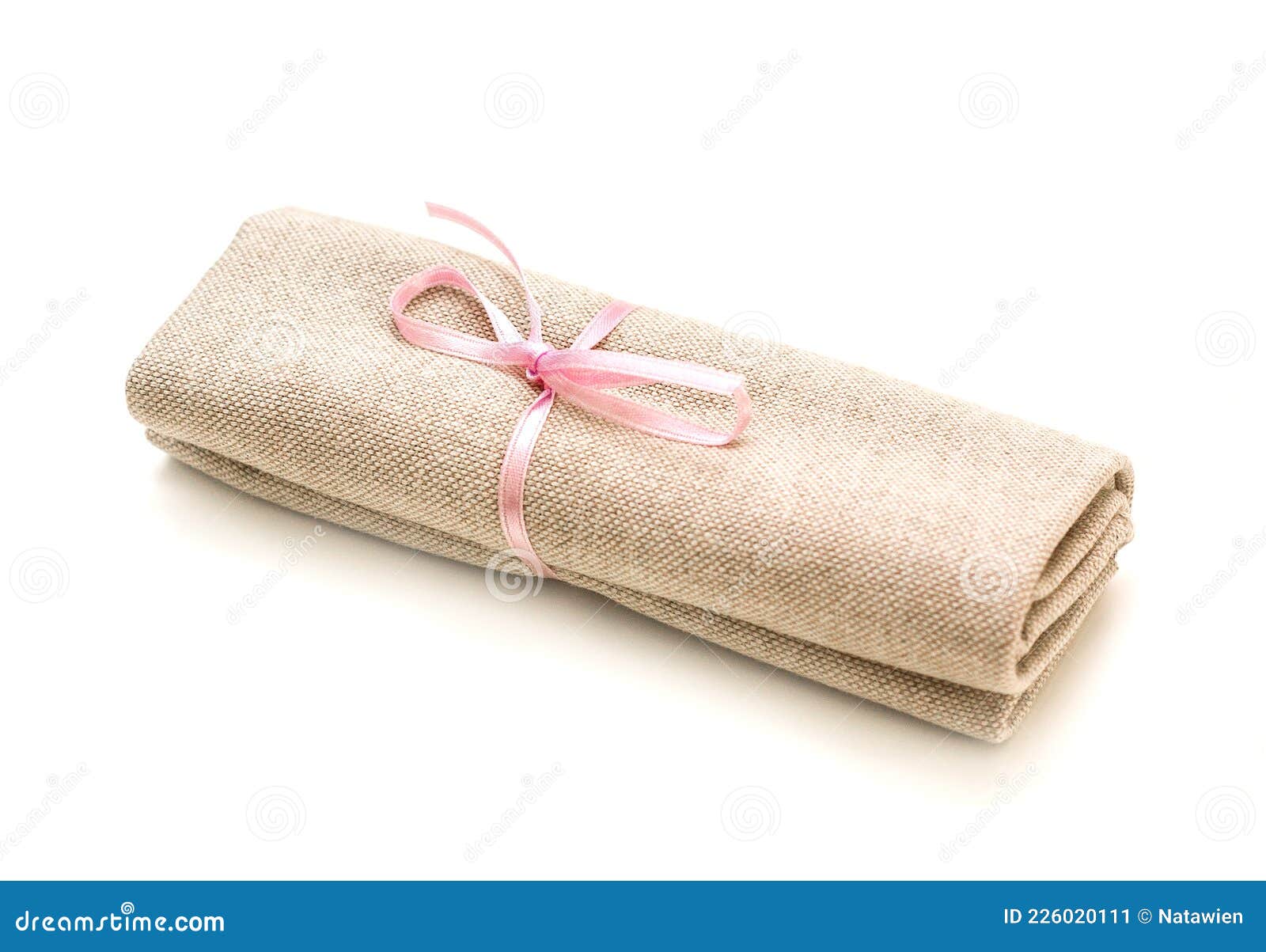 Cloth Bundle, Tied with a Pink Ribbon, Isolated on White Stock Image ...