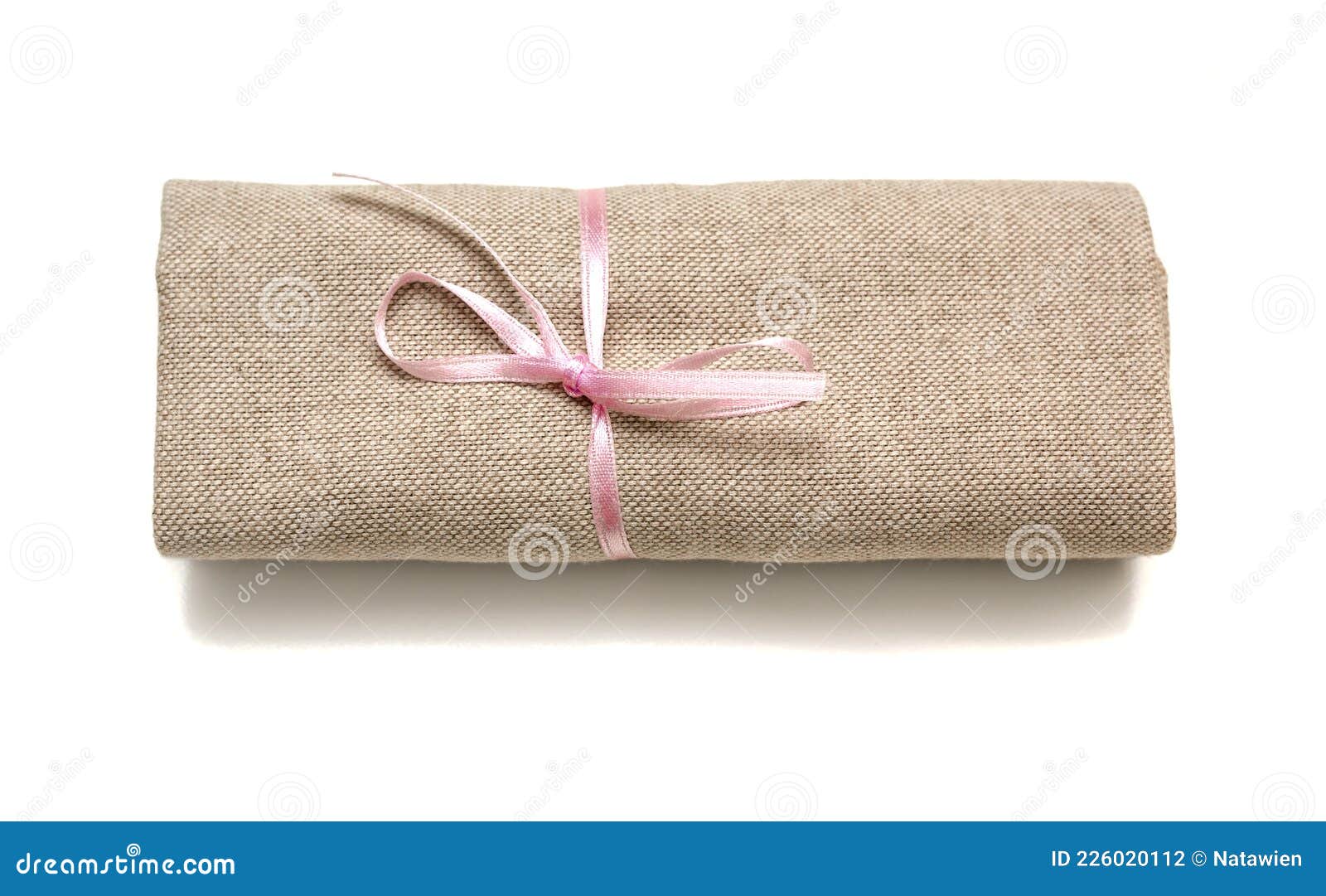 Cloth Bundle, Tied with a Pink Ribbon, Isolated on White Stock Photo ...