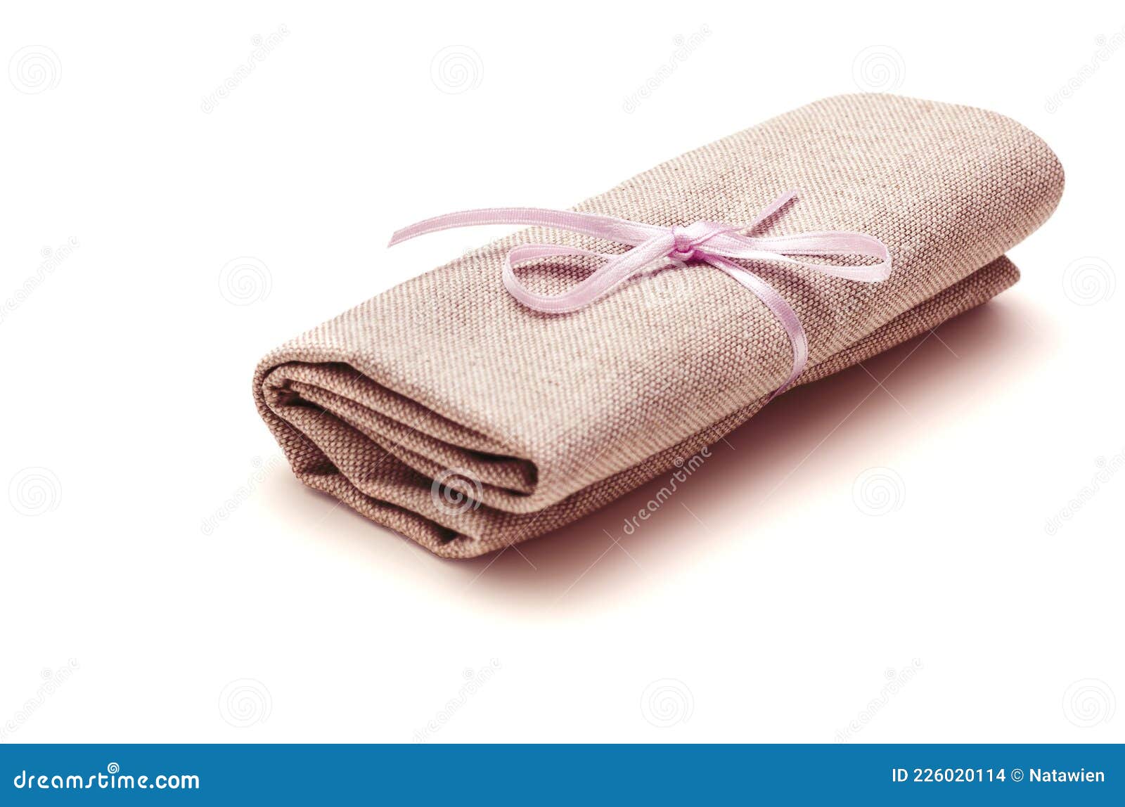 Cloth Bundle, Tied with a Pink Ribbon, Isolated on White Stock Photo ...