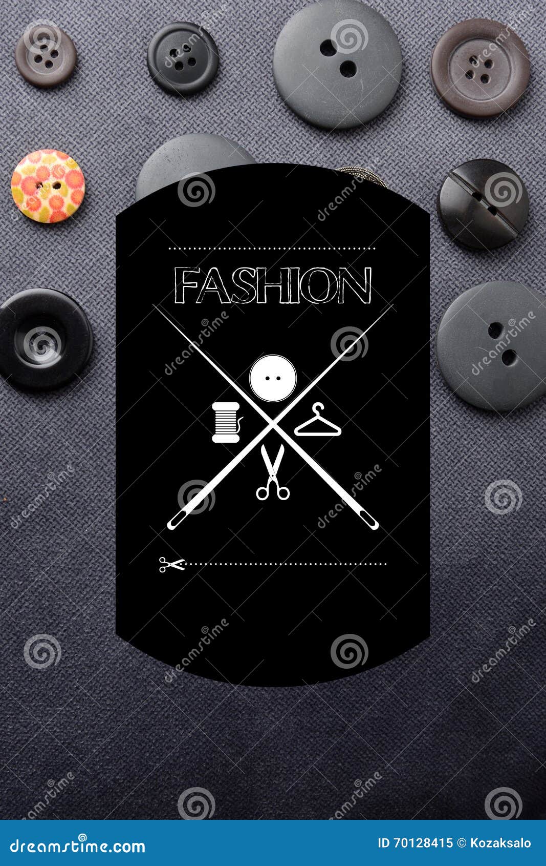 Cloth Buttons Art Background with Logotipe Stock Image - Image of ...