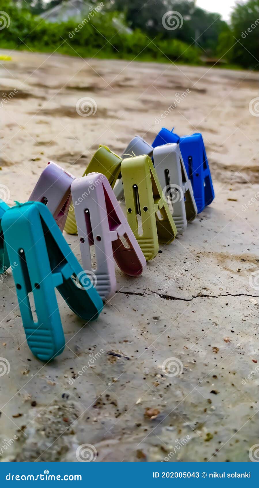 Cloth Clips Colorful Multiple Colours Clothes Clips Stock Image - Image ...