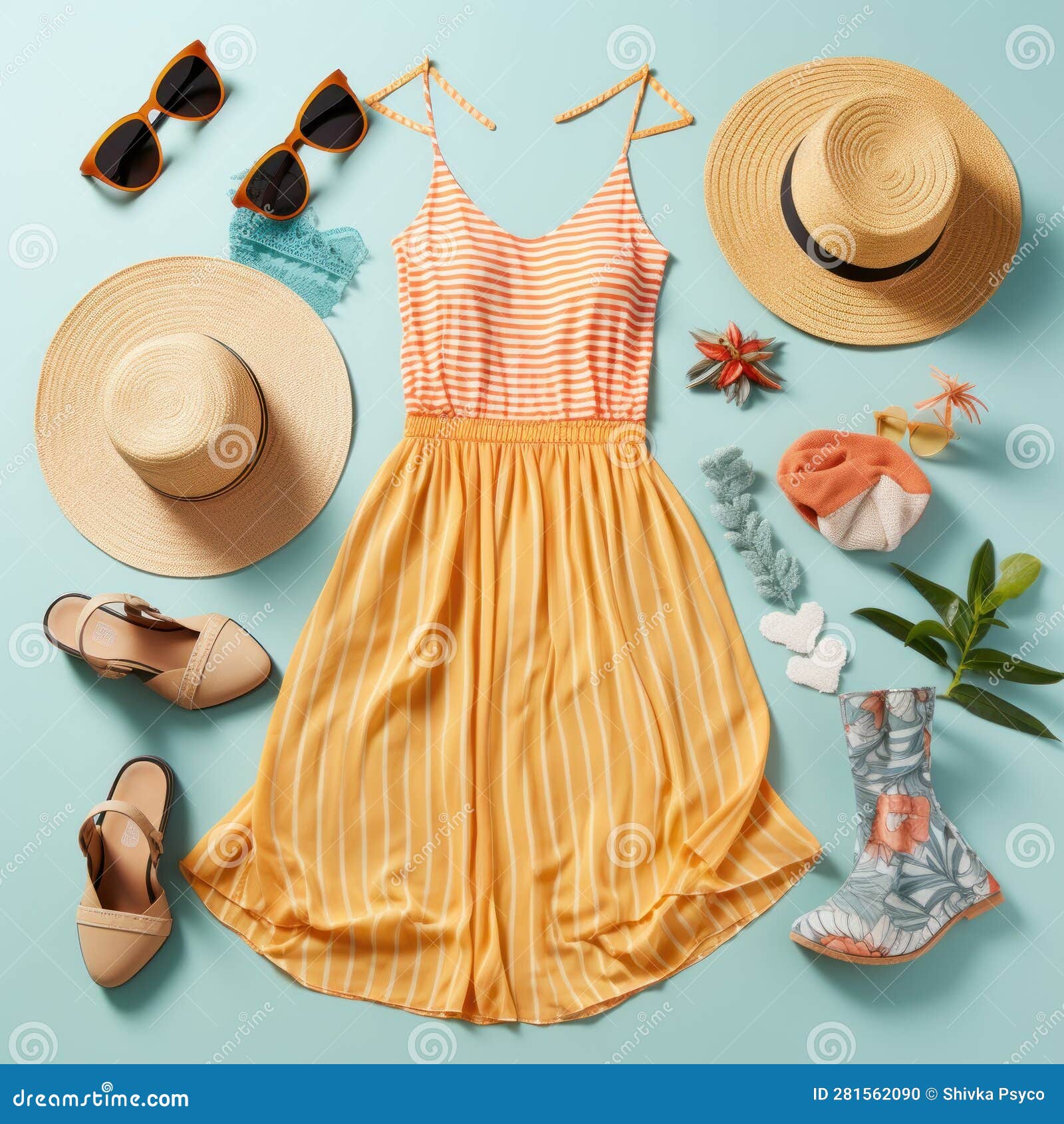 Cloth Collection for Beach Destination Generative AI Stock Illustration ...