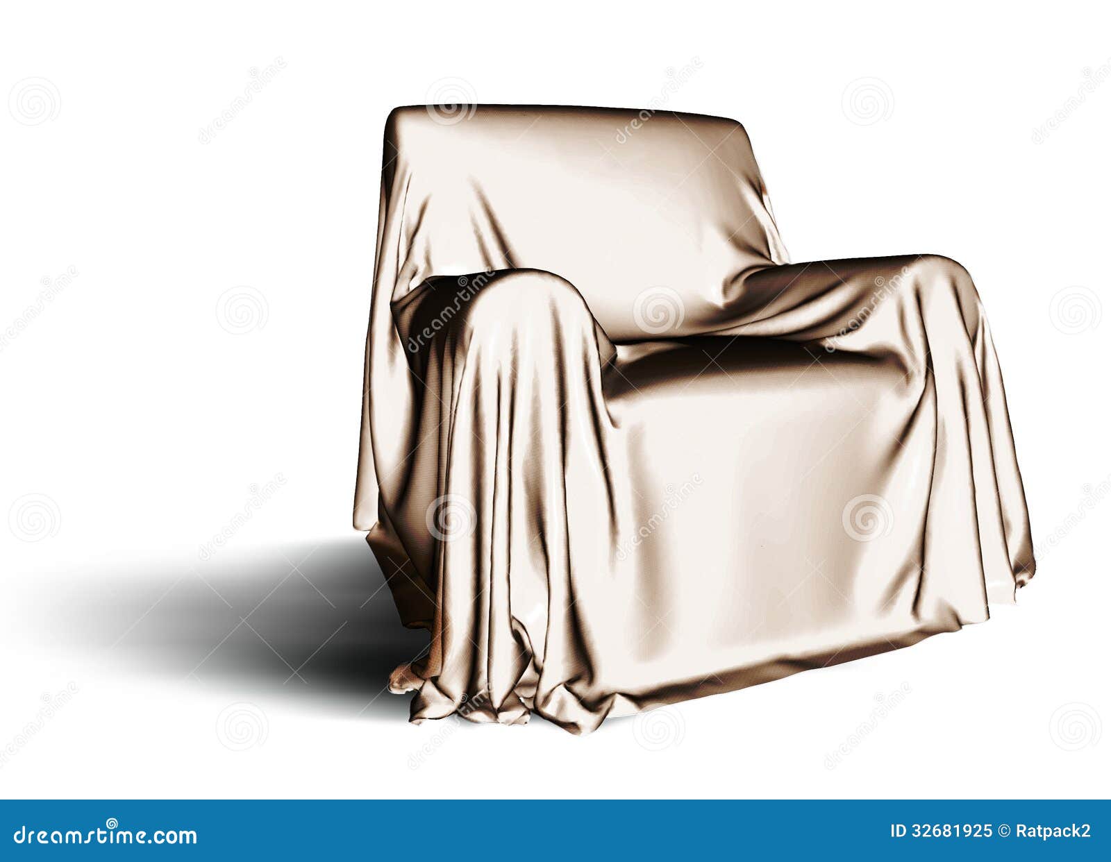 Cloth Covered Chair stock illustration. Illustration of cloth - 32681925