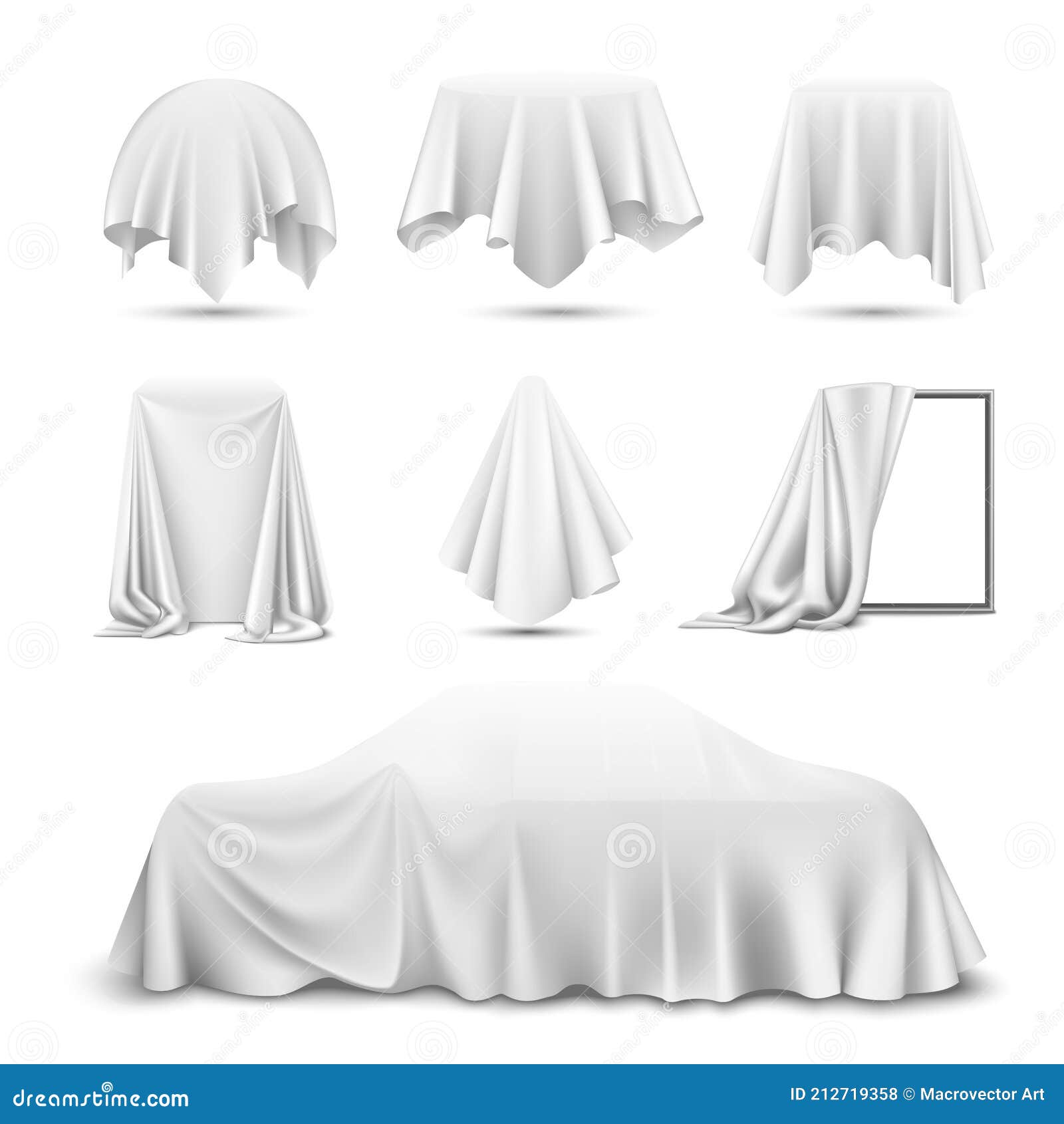 Cloth Covered Objects Realistic Set Stock Vector - Illustration of ...