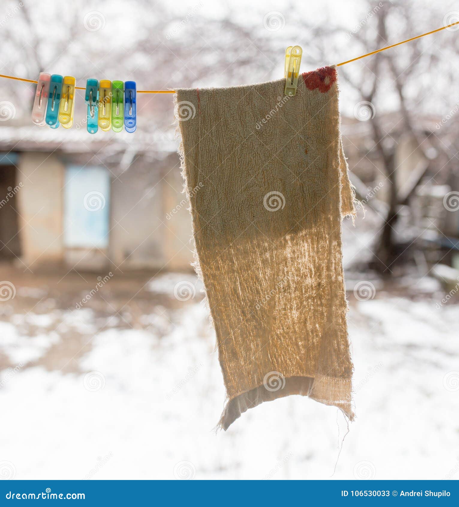 Cloth drying on rope stock image. Image of outdoor, rope - 106530033