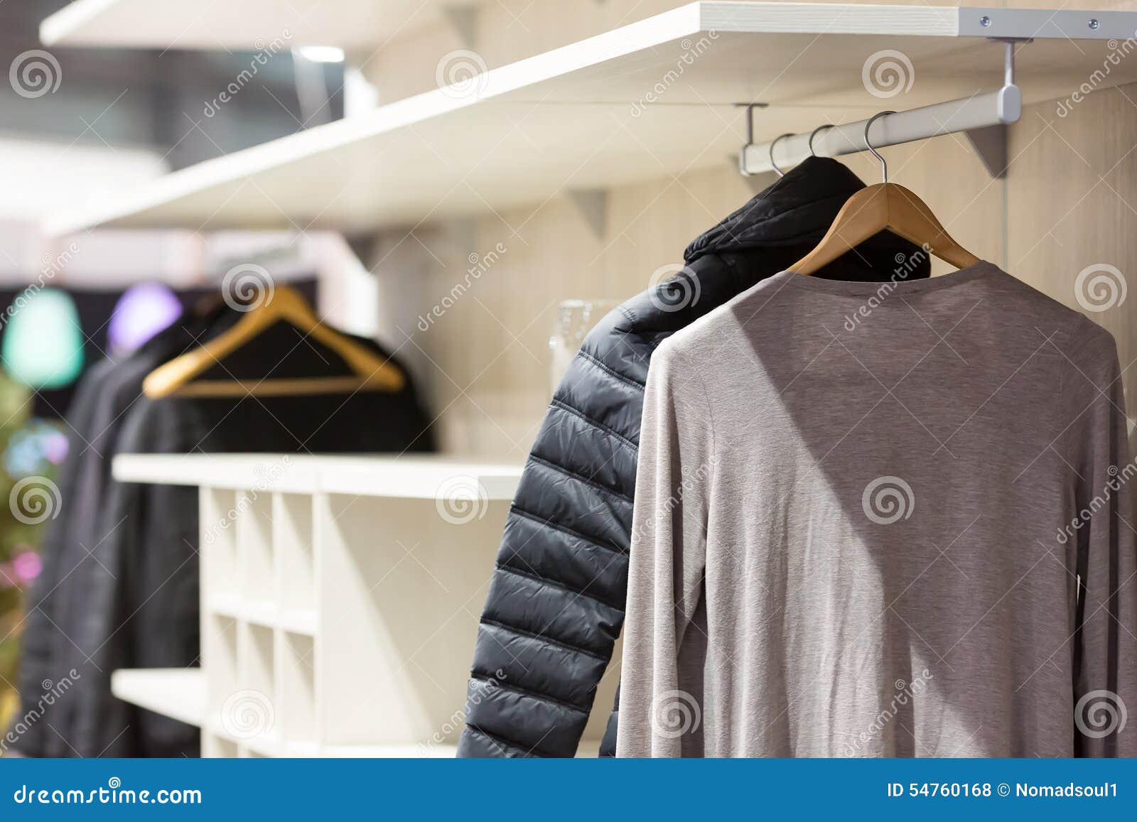 Cloth on hangers stock photo. Image of interior, construction - 54760168