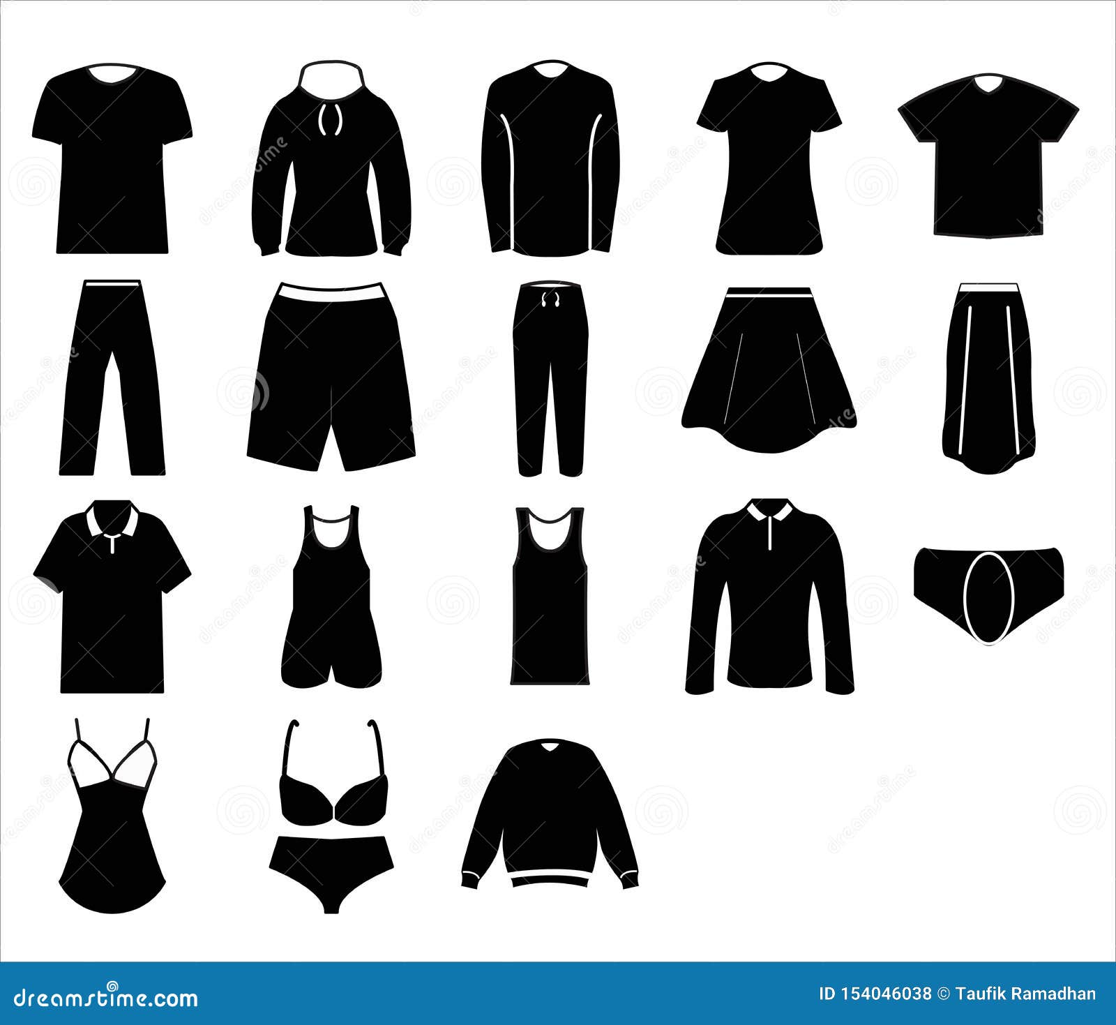 Cloth Icon Set Design Solid Style Stock Vector - Illustration of badge ...