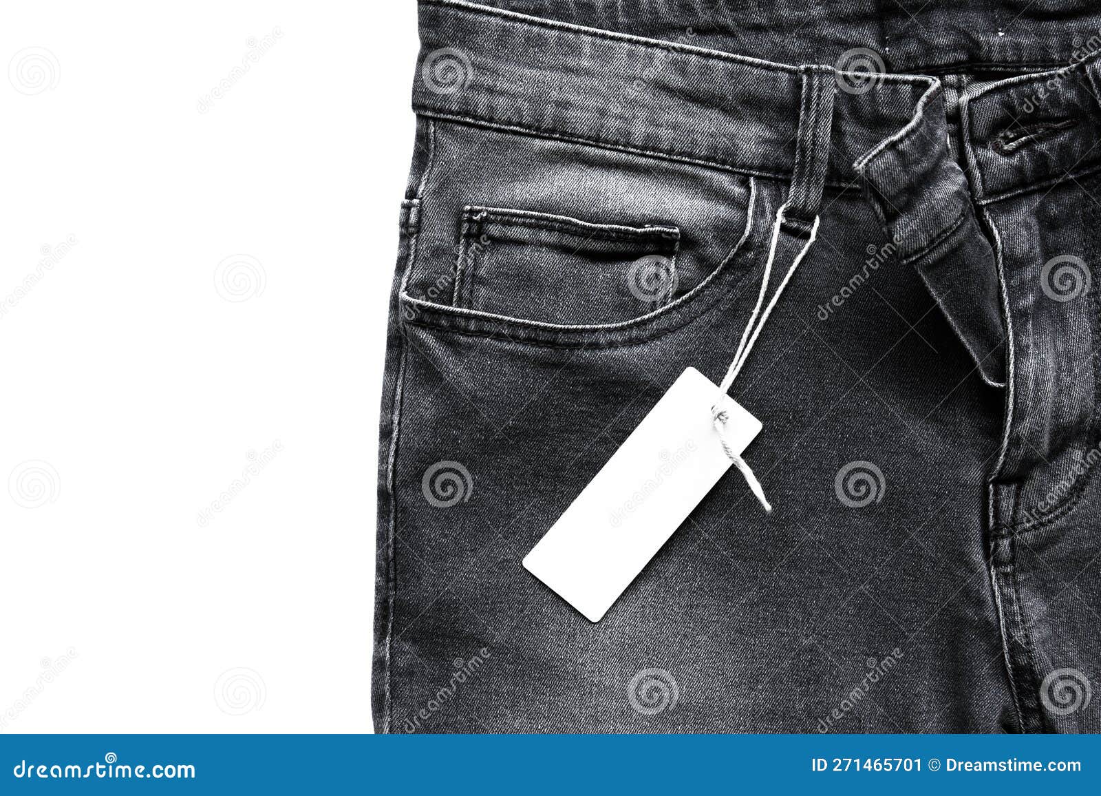 Cloth Jean Label Tag with Blank White Mockup Stock Image - Image of ...