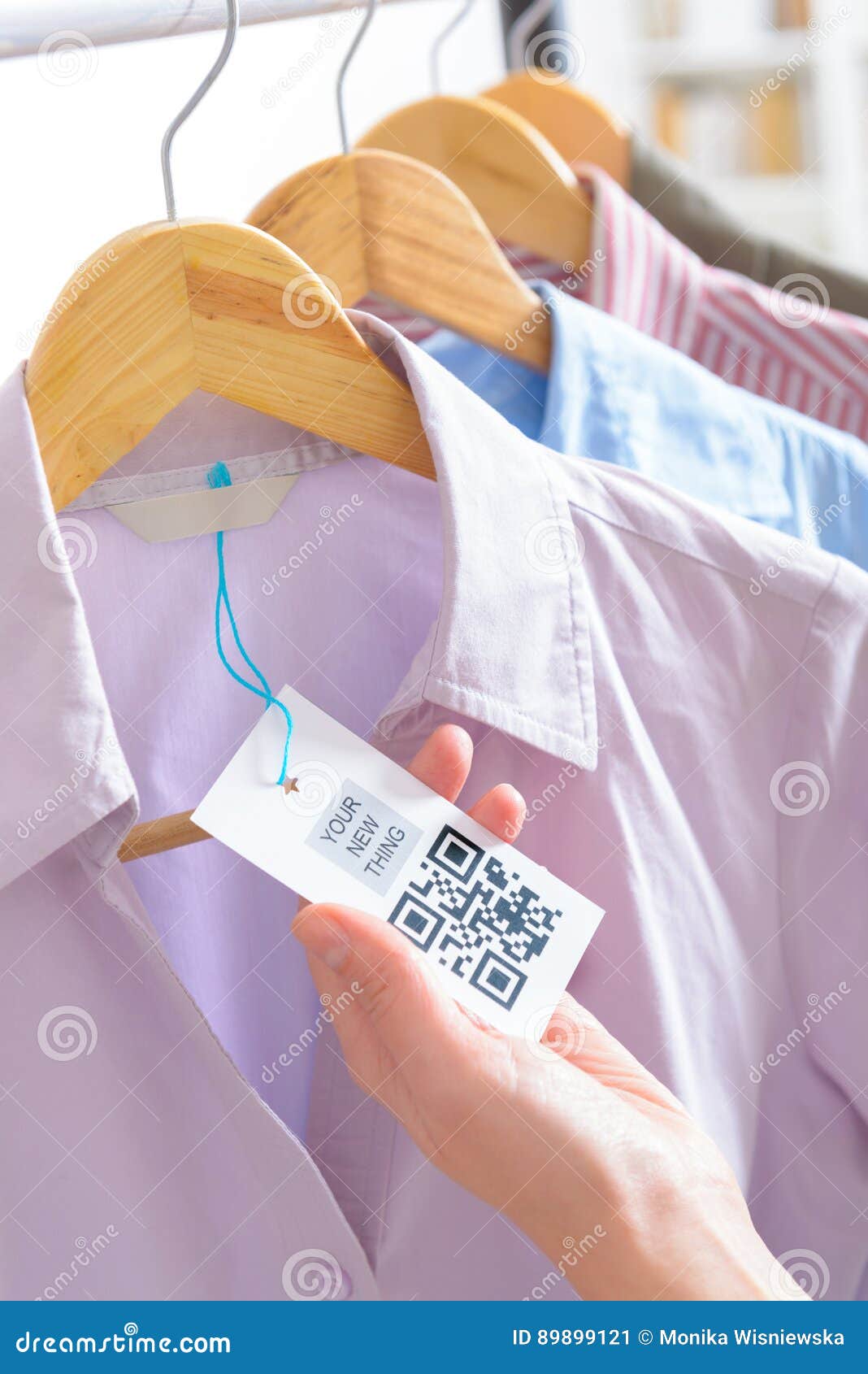 Cloth label with QR code stock image. Image of sale, product - 89899121
