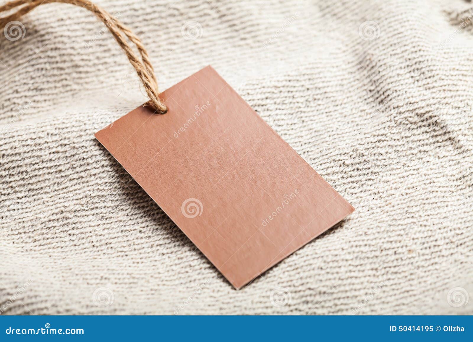 Cloth Label Tag Blank Mockup Stock Image - Image of closeup ...