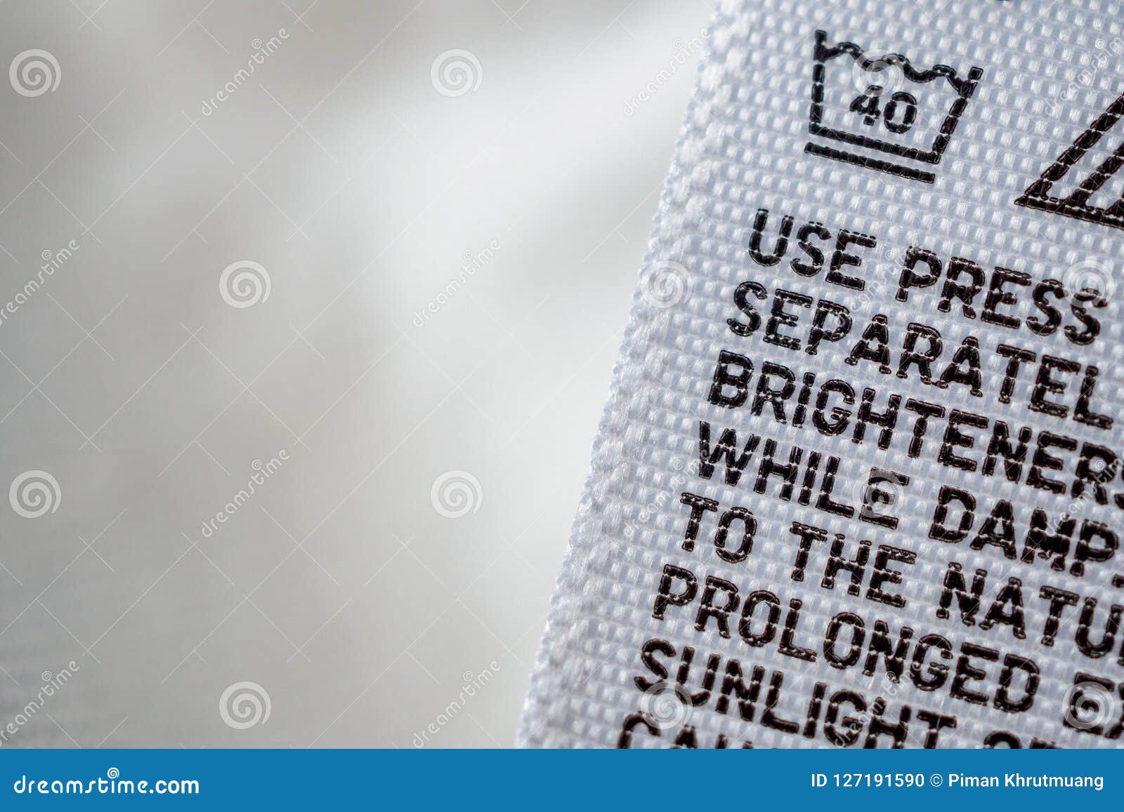 Cloth Label Tag with Laundry Care Instructions Stock Photo - Image of ...