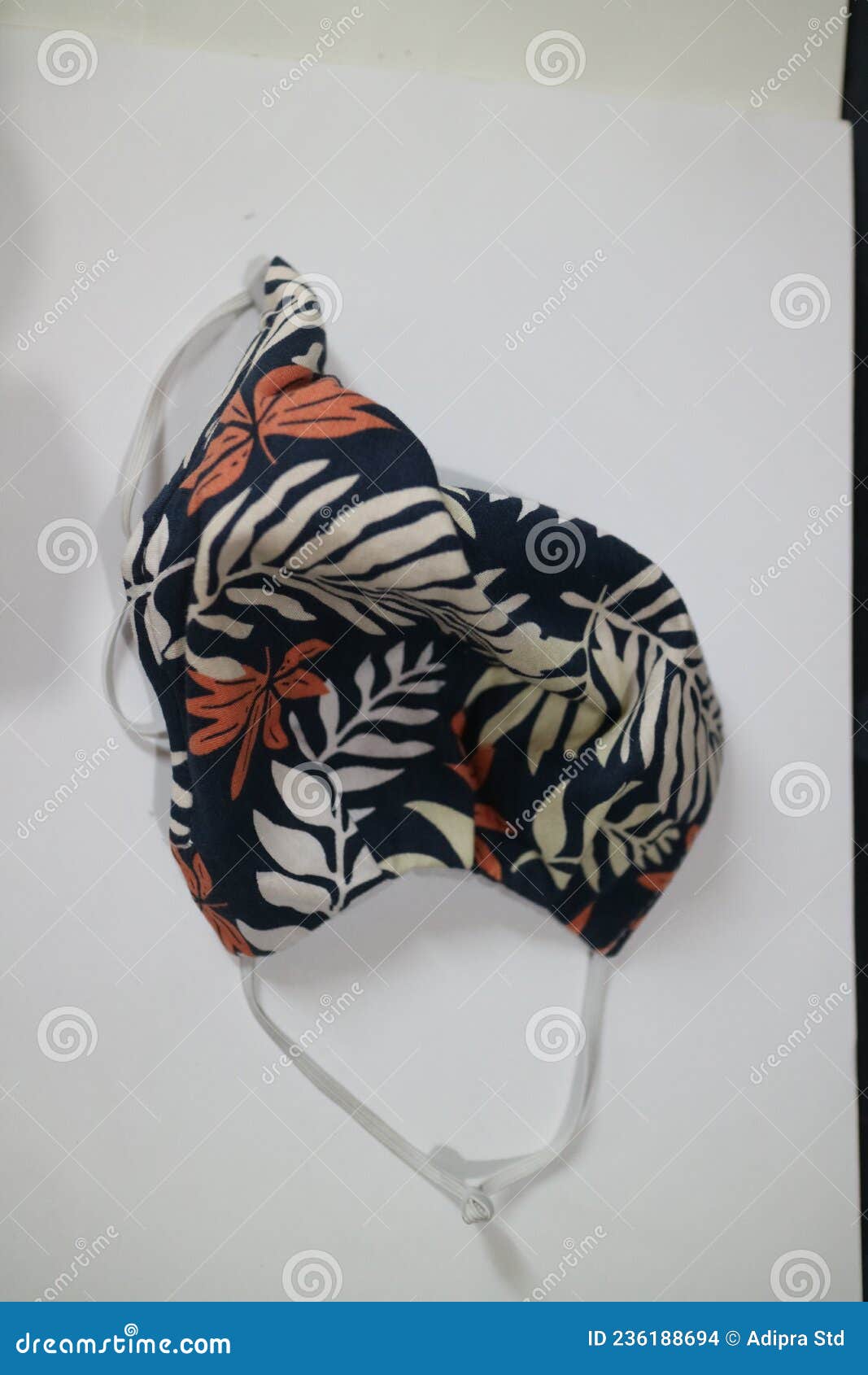 Cloth Mask with Leaf Pattern Stock Photo - Image of backdrop, modern ...