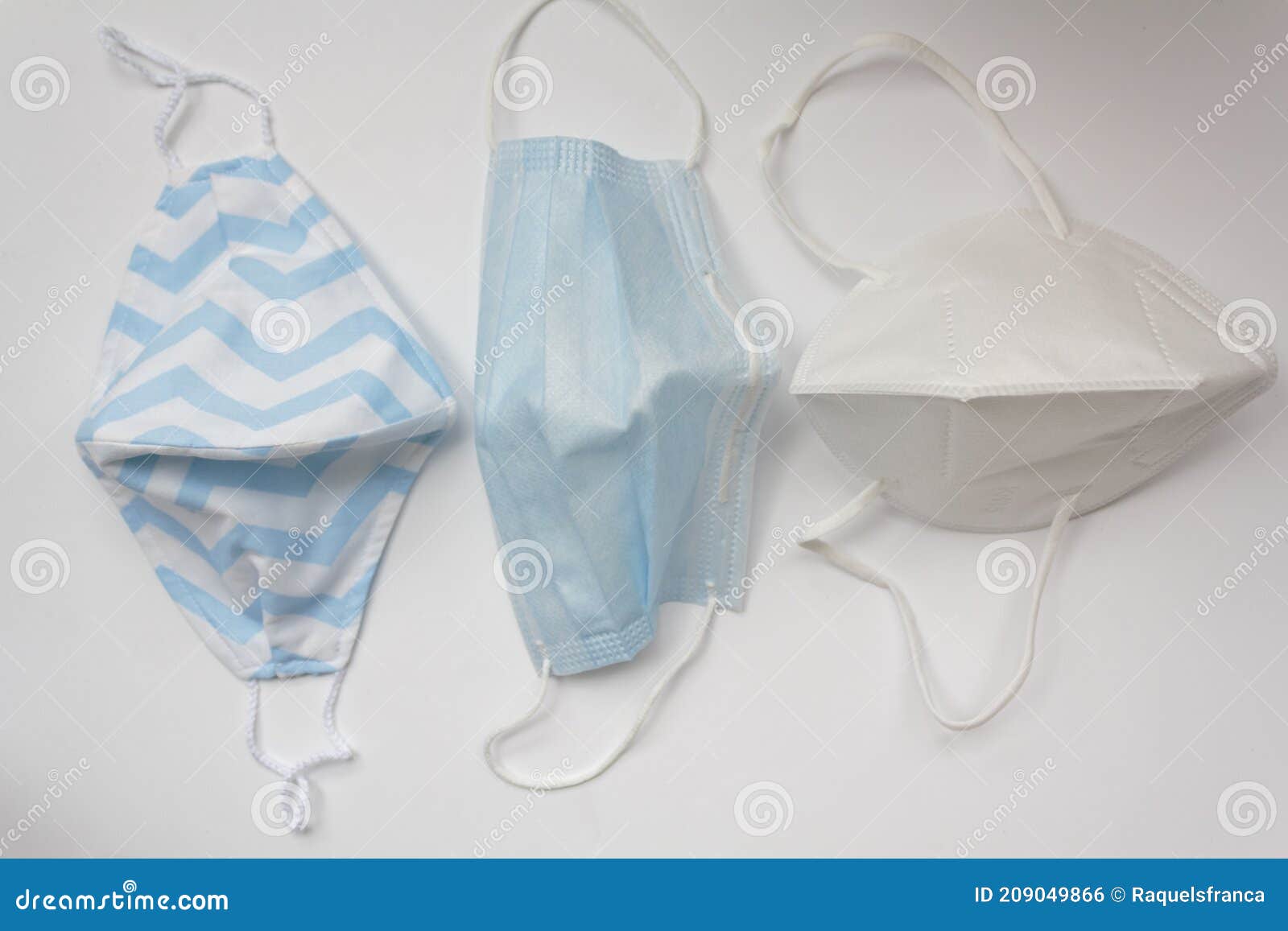 Cloth Mask Surgical Mask and N95 Mask Stock Photo - Image of sick ...