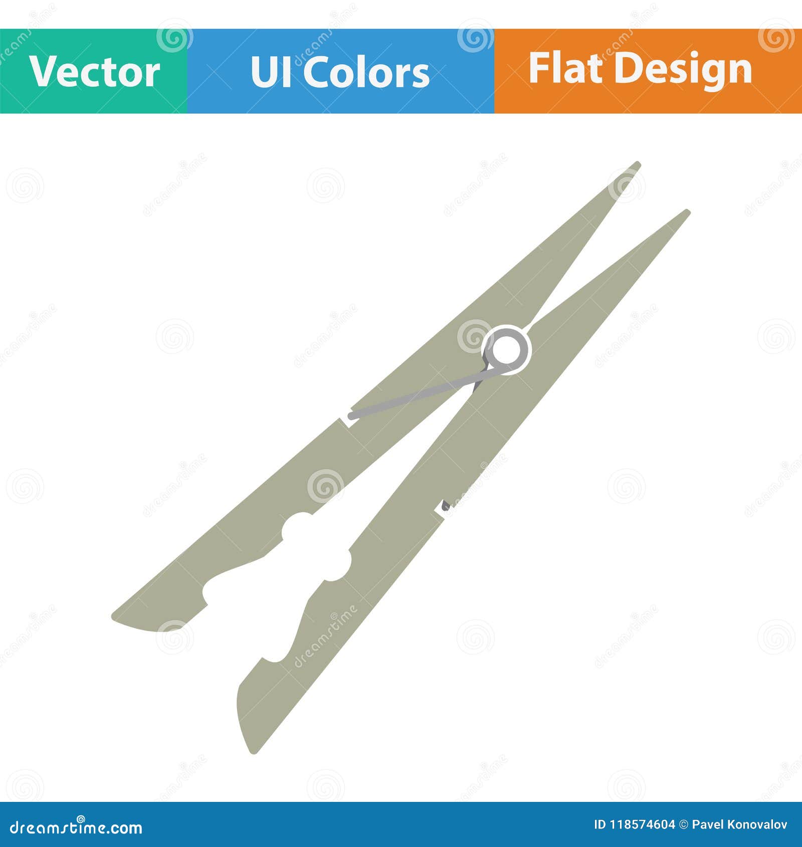 Cloth peg icon stock vector. Illustration of closeup - 118574604