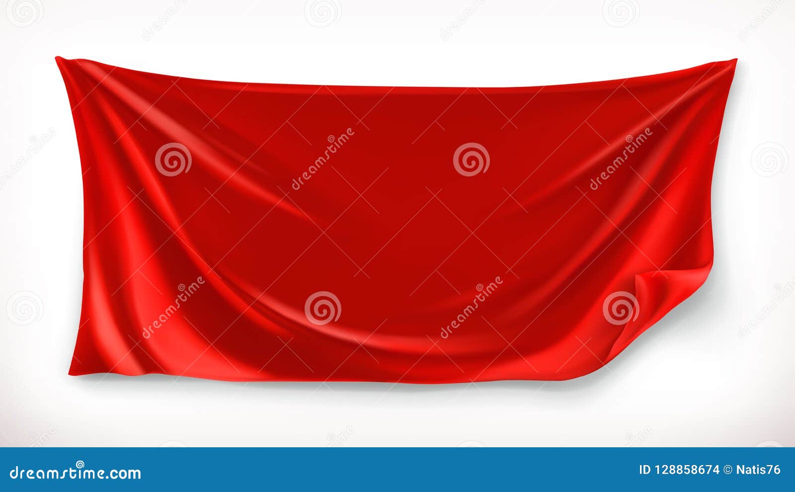 Cloth. Red Banner. 3d Vector Stock Vector - Illustration of event ...