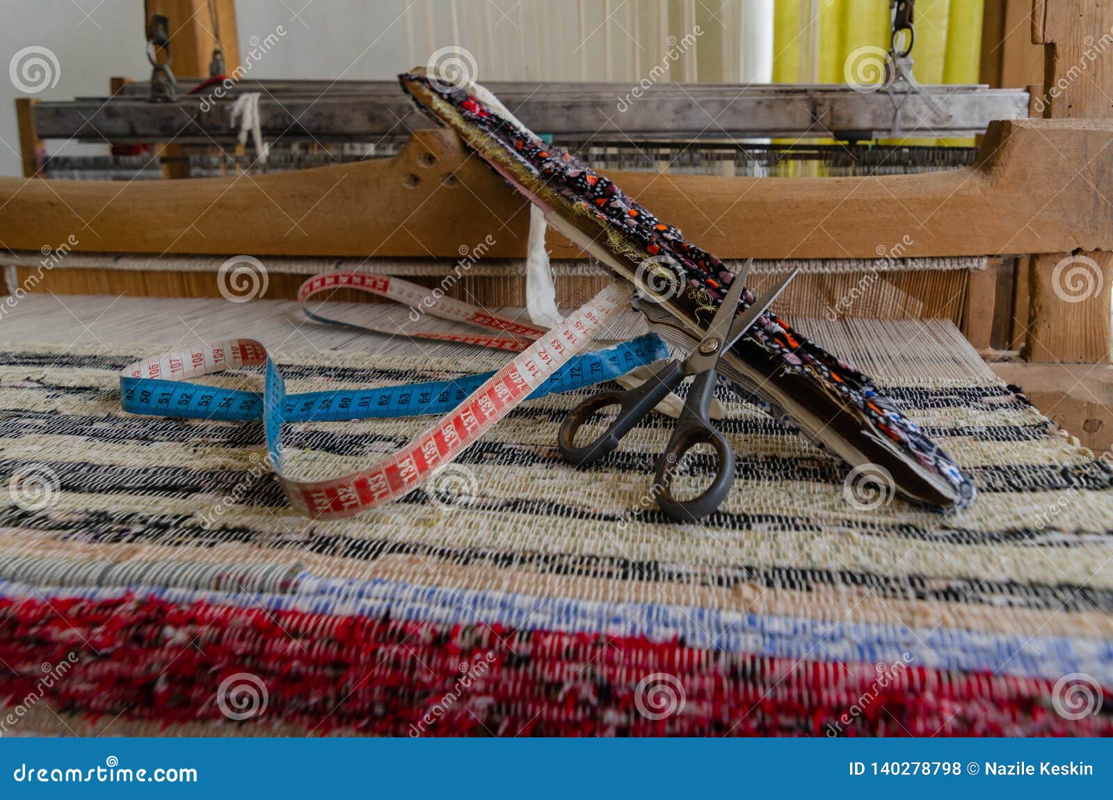 Cloth Rug Weaving on a Handloom in Turkey Stock Photo - Image of ...