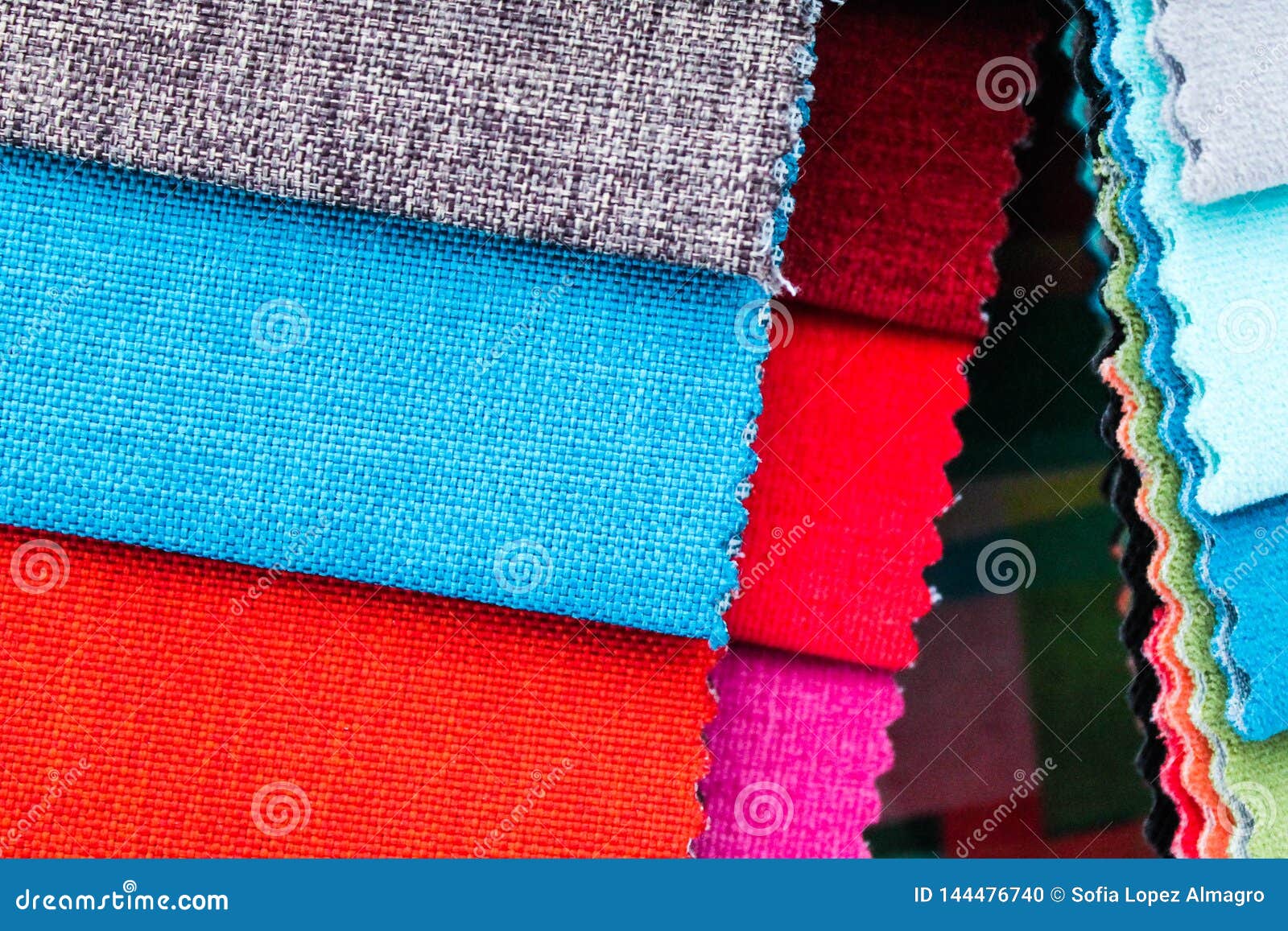 Cloth Samples Embroidery House Decorator Stock Photo - Image of ...