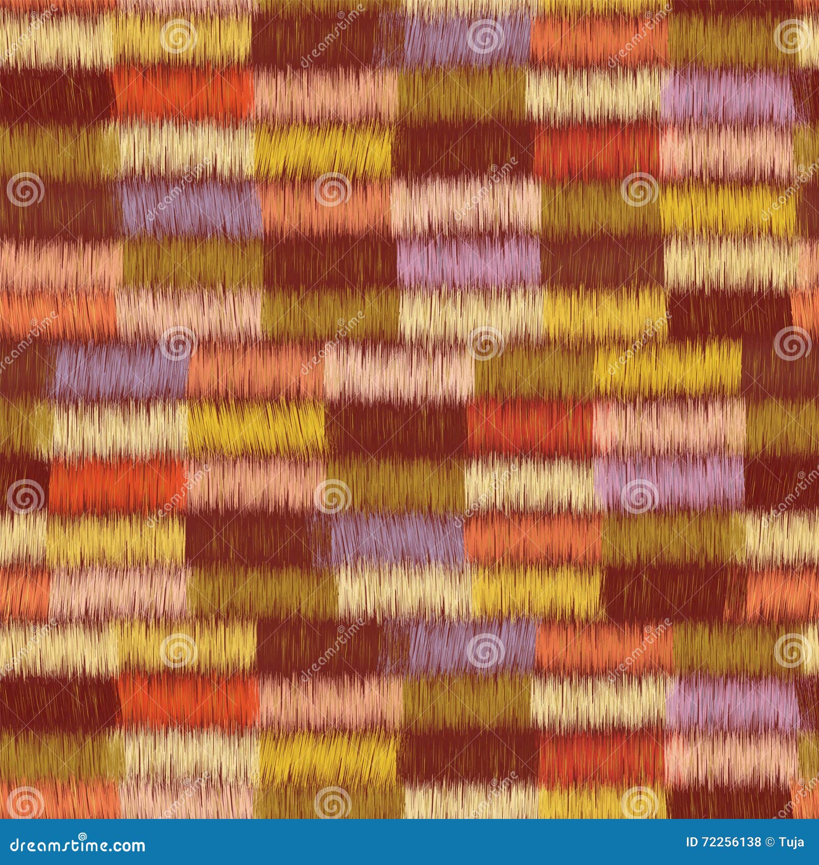 Cloth Seamless Pattern with Rows of Colorful Grunge Striped Rectangular ...