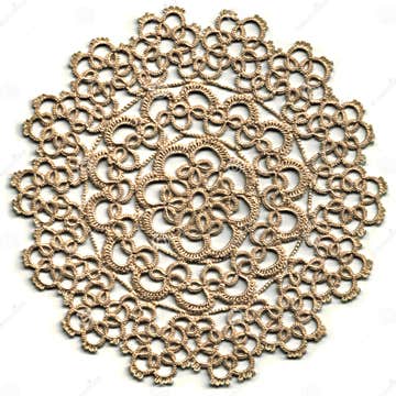 Cloth, Tatted Lace Doily stock image. Image of flat, white - 1999937