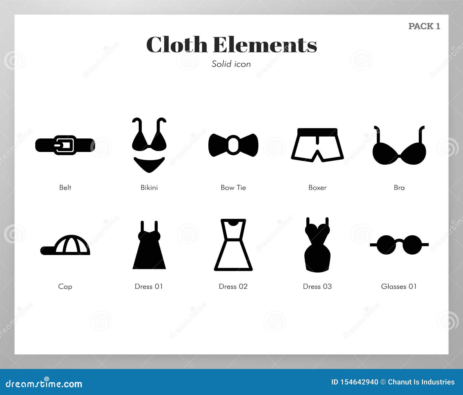 Cloth elements Solid pack stock vector. Illustration of women - 154642940