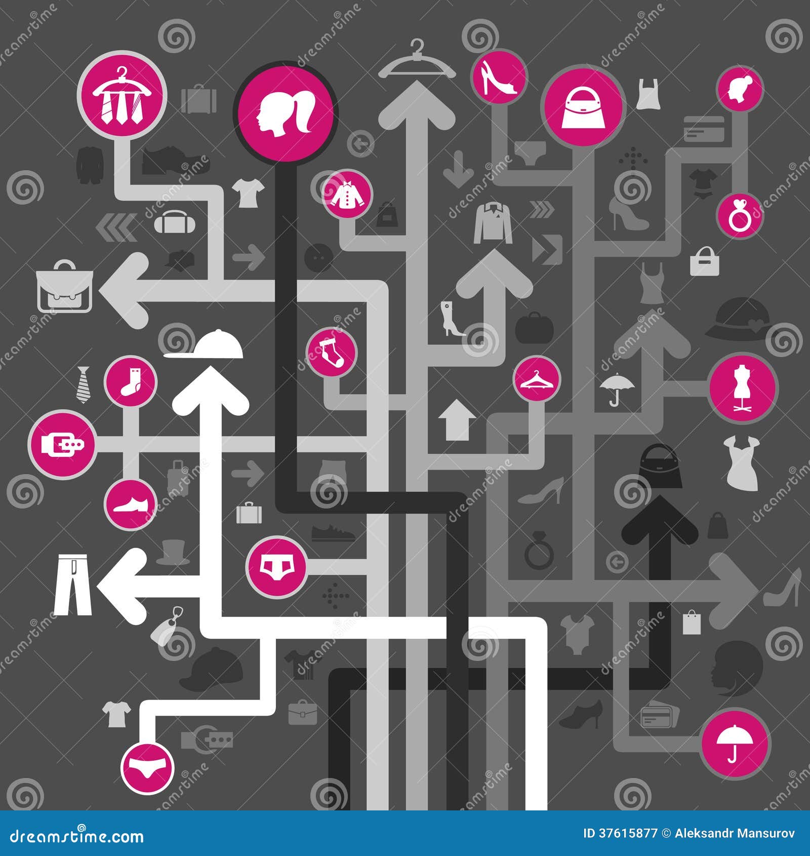 Clothes arrow stock vector. Illustration of hanger, abstraction - 37615877