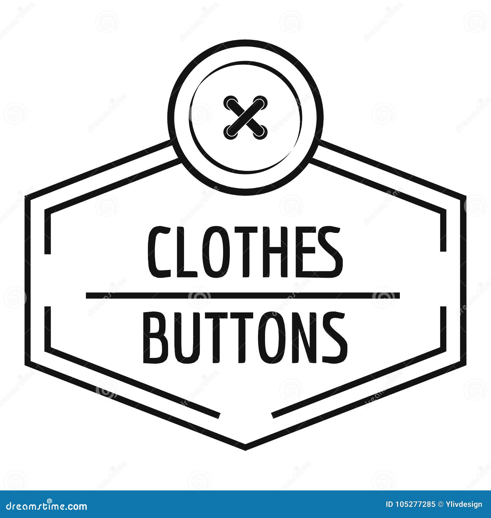 Clothes Button Craft Logo, Simple Black Style Stock Vector ...