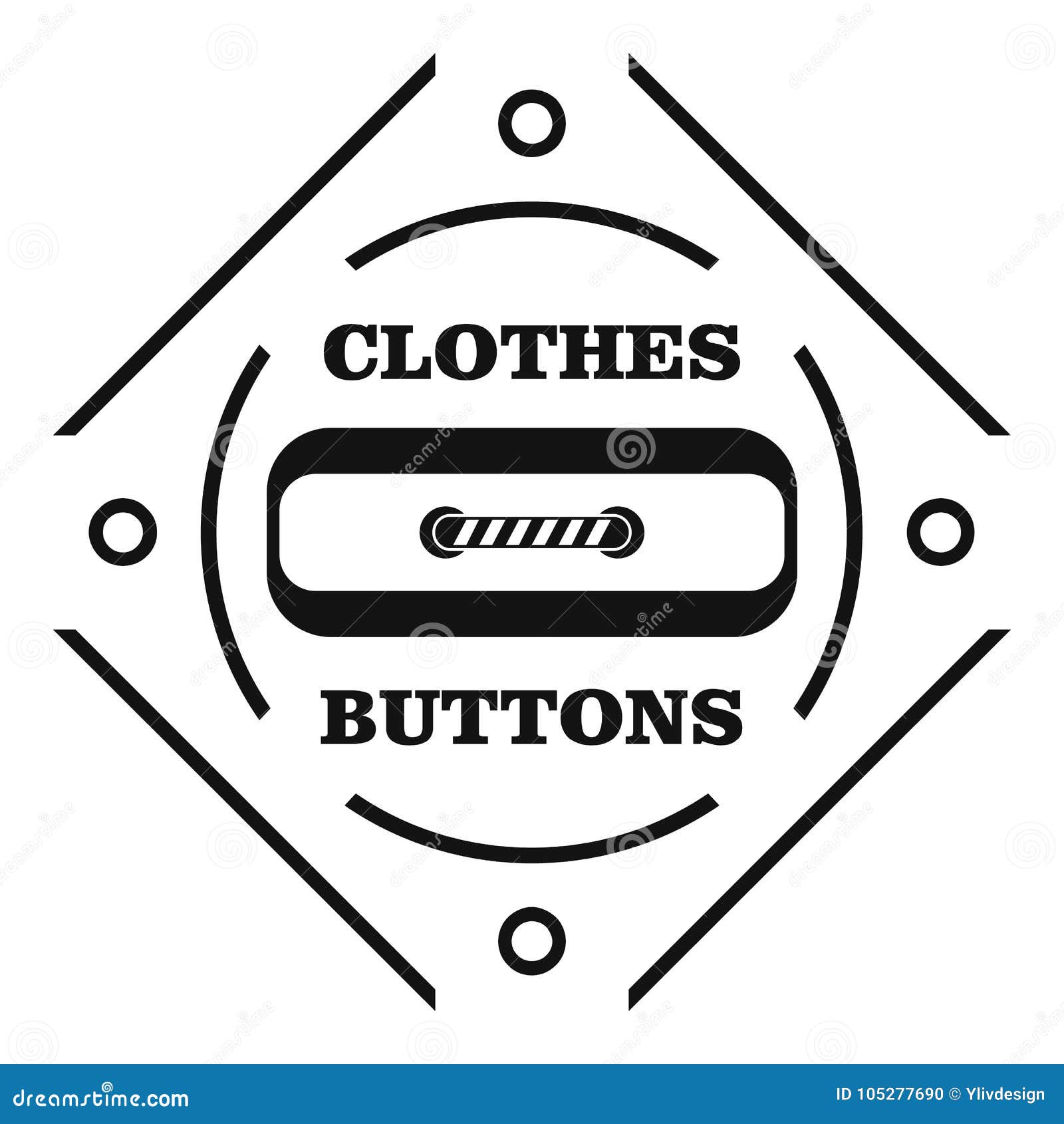 Clothes Button Plastic Logo, Simple Black Style Stock Vector ...