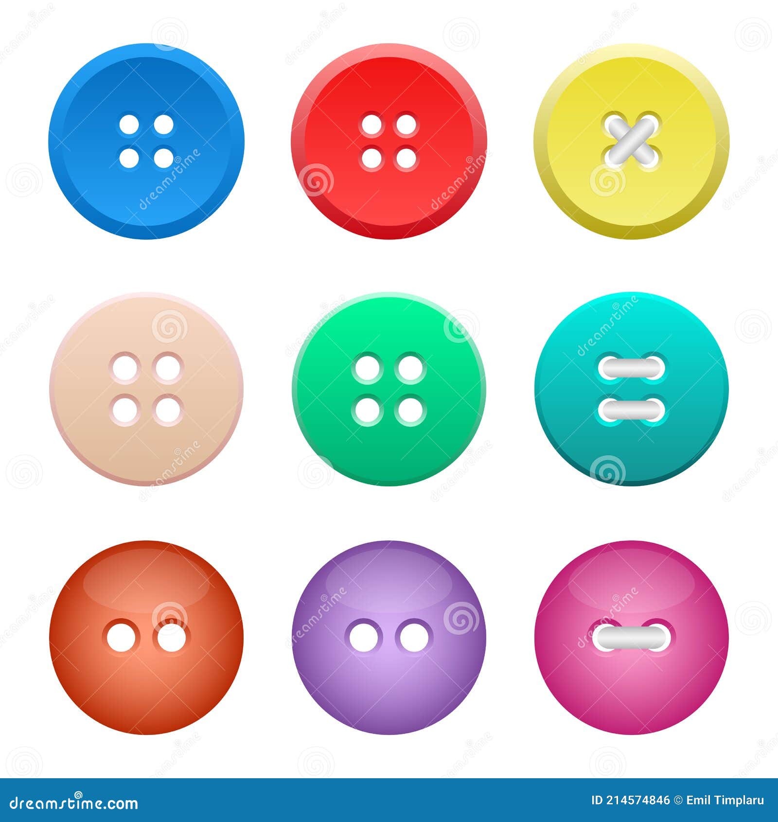 Clothes Button Set Vector Design Illustration Stock Vector ...