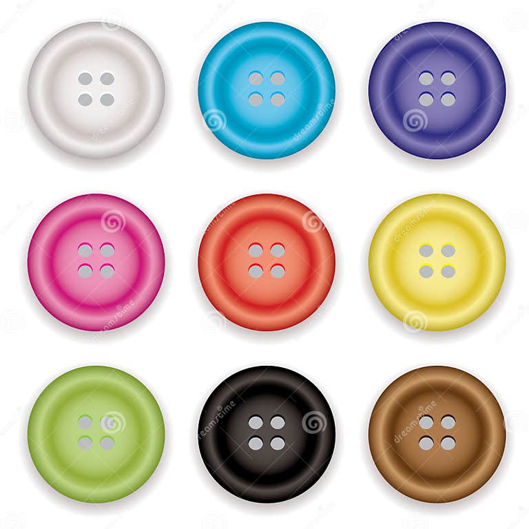 Clothes buttons icons stock vector. Illustration of button - 12872347
