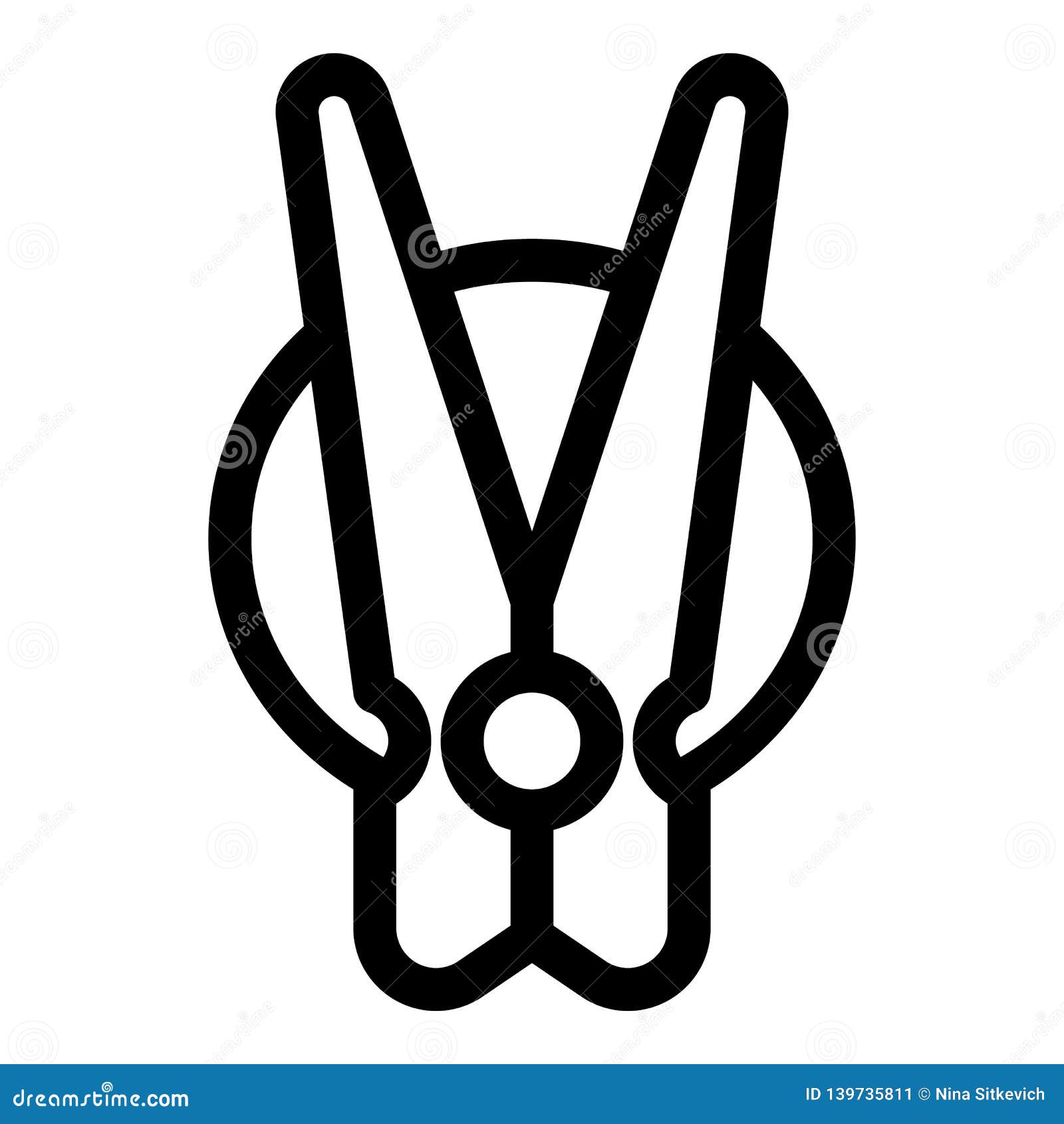 Clothes Clamp Icon, Outline Style Stock Vector - Illustration of ...