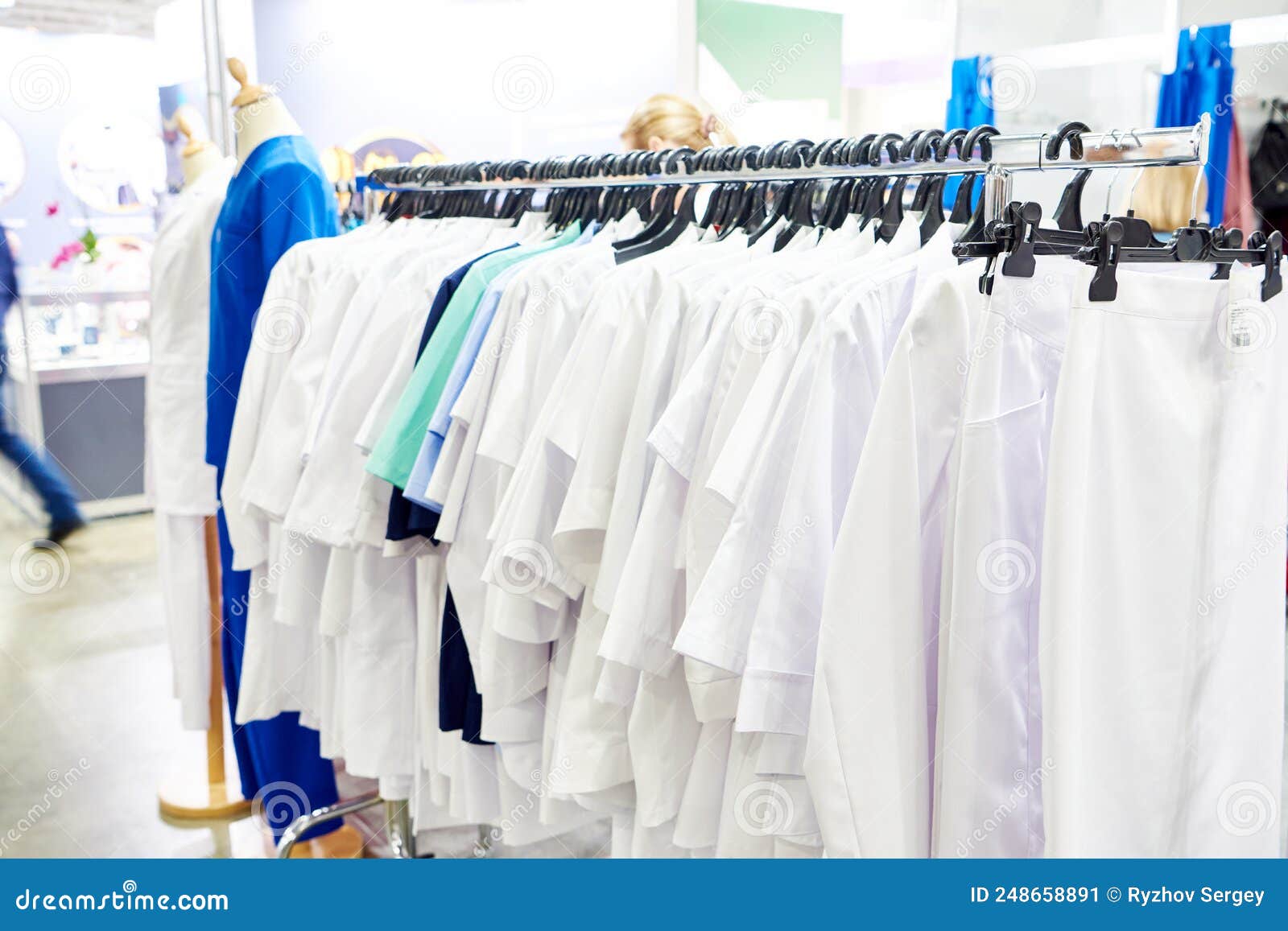 Clothes for Doctors in Store Stock Image - Image of fashion, occupation ...