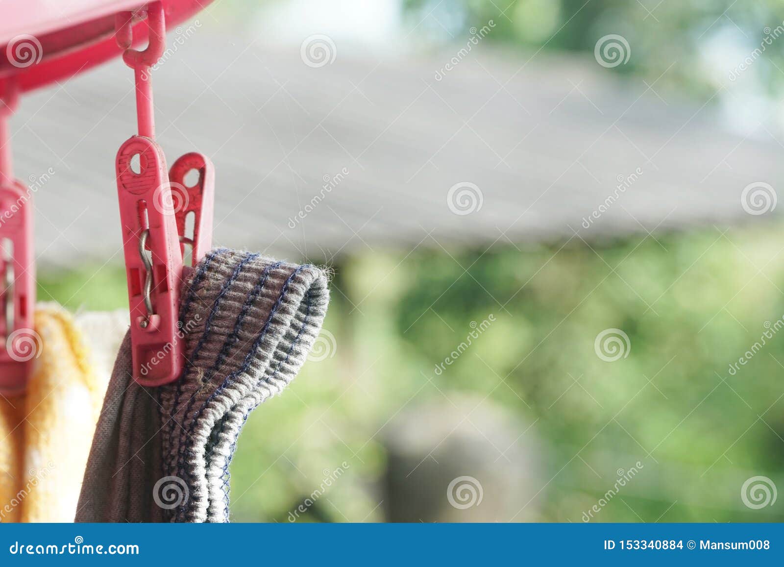 Clothes Dryer and Plastic Clips Stock Photo - Image of clean, work ...