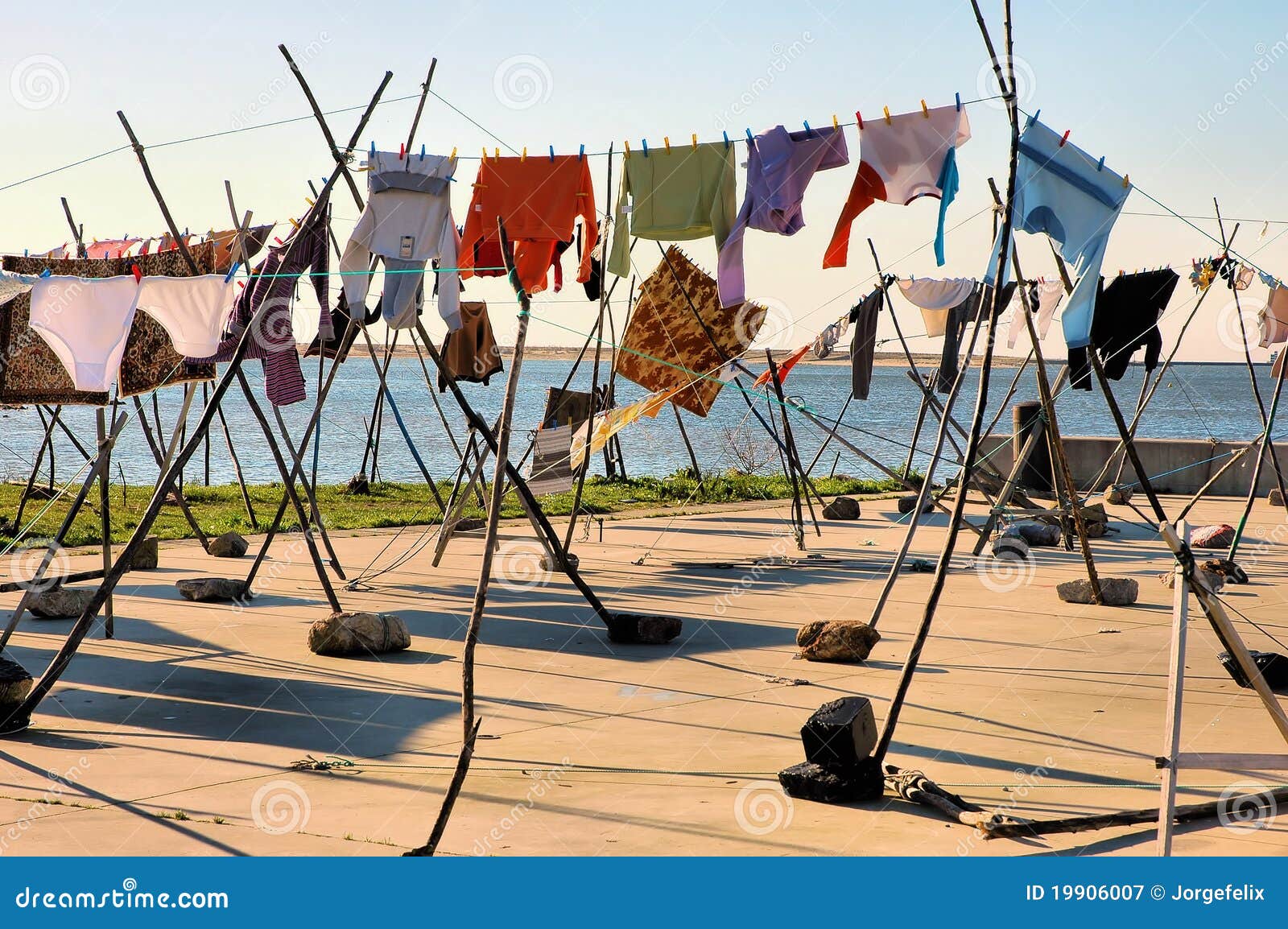Clothes drying stock image. Image of hanging, rope, landscape - 19906007