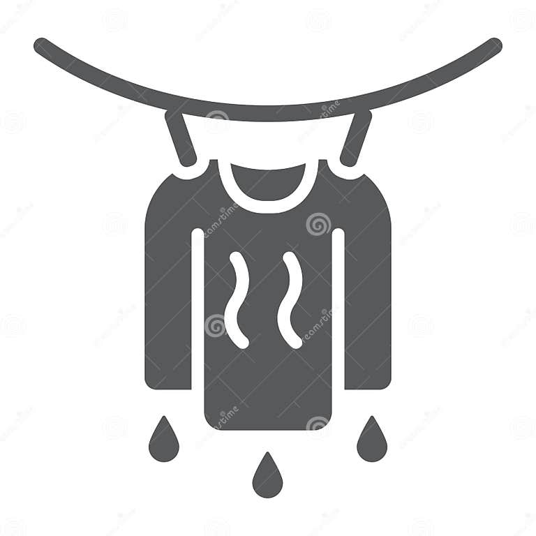 Clothes Drying Glyph Icon, Laundry and Housekeeping, Hanging Clothes ...
