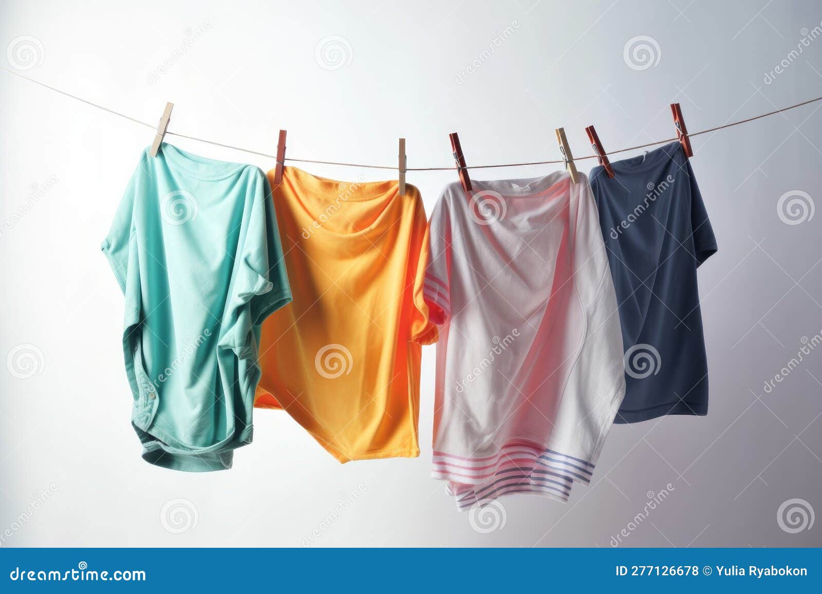 Clothes Drying Line. Generate Ai Stock Illustration - Illustration of ...